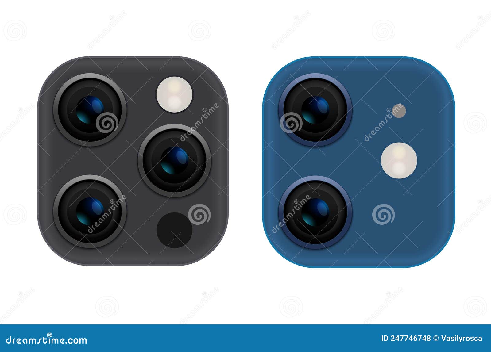 Camera Phone Lens Mobile 3d Vector Icon. Smart Phone Camera Lense Back ...