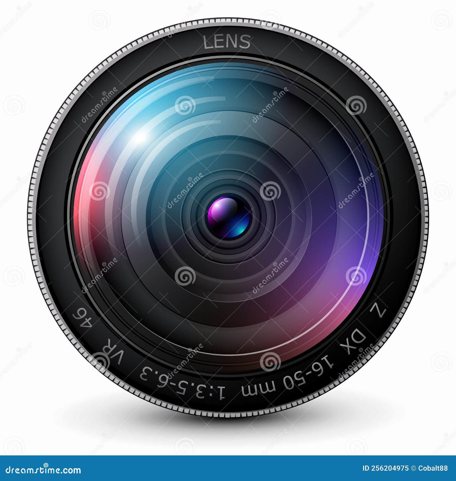 Camera photo lens 3D icon stock vector. Illustration of realistic ...