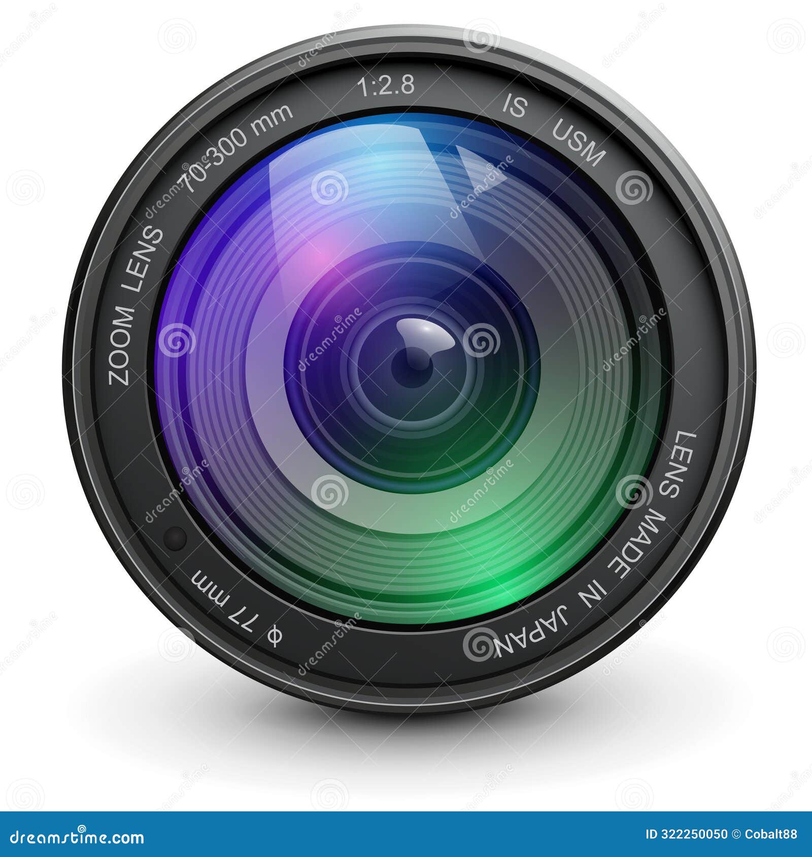 Camera photo lens, 3d icon stock vector. Illustration of digital ...