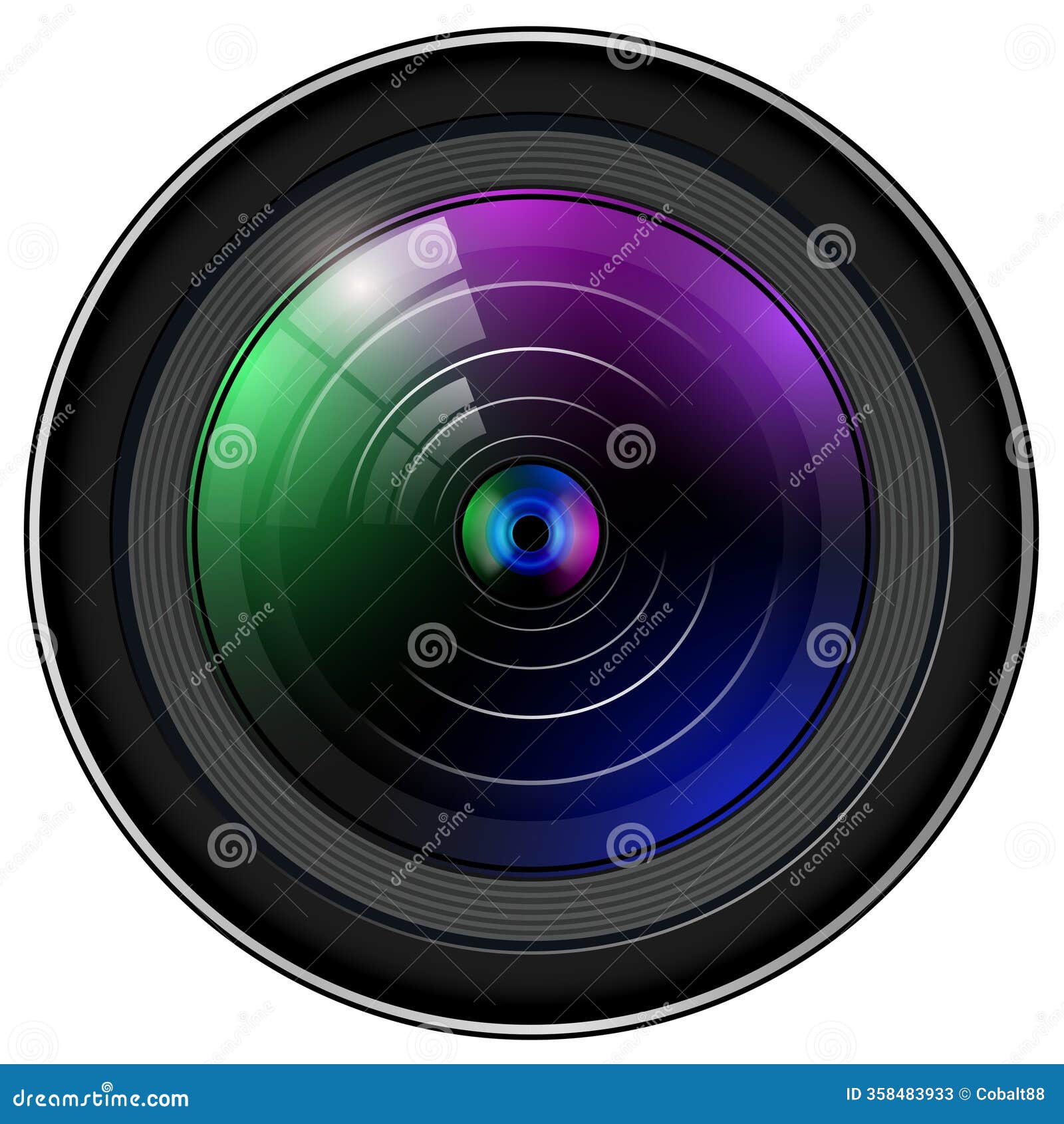 Camera photo lens, 3d icon stock vector. Illustration of zoom - 358483933