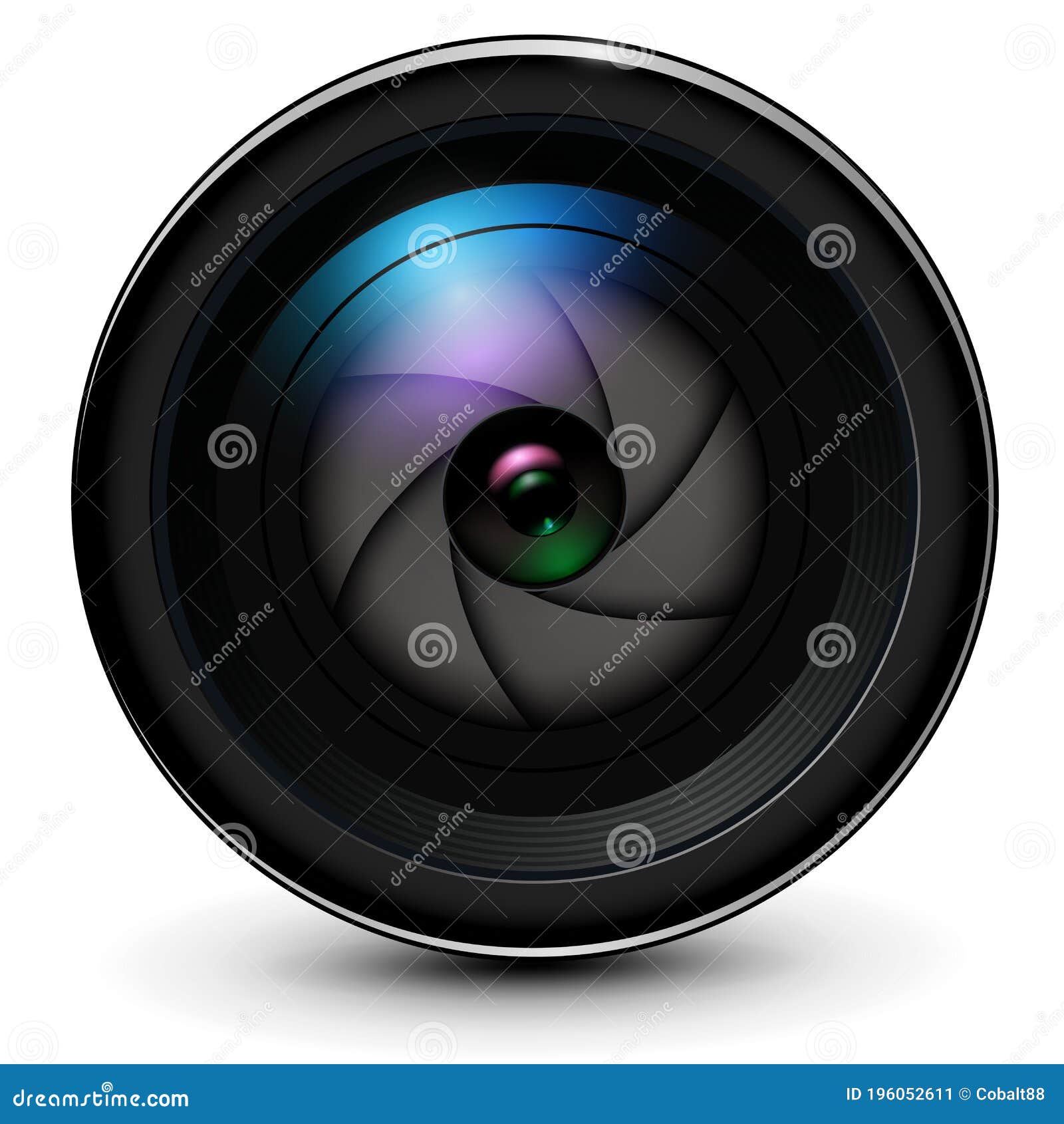 Camera Photo Lens 3D with Shutter Stock Vector - Illustration of ...