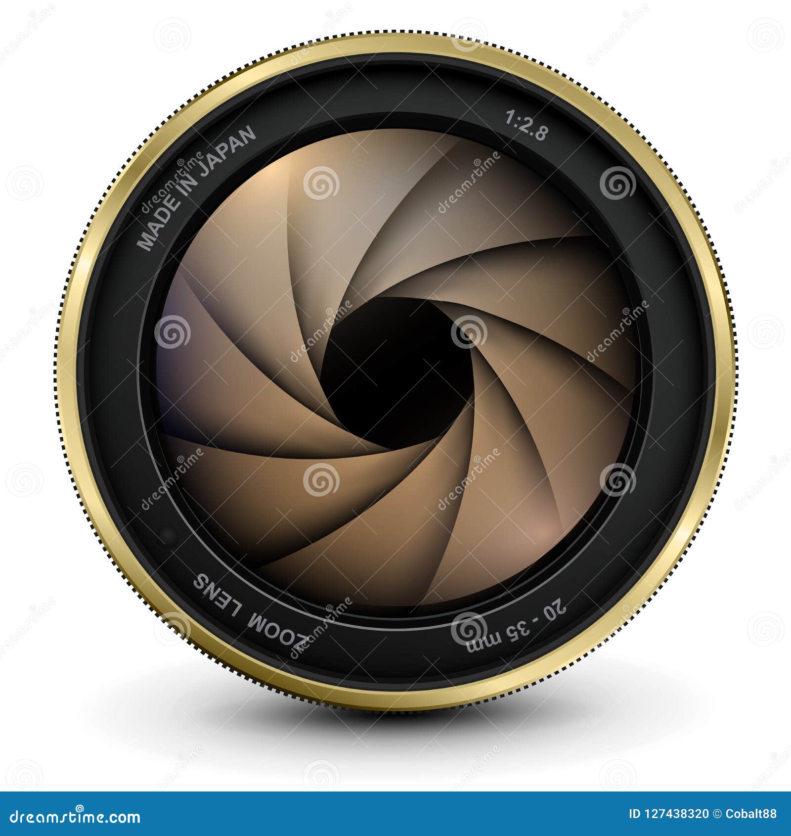Camera Photo Lens with Shutter Stock Vector - Illustration of optic ...