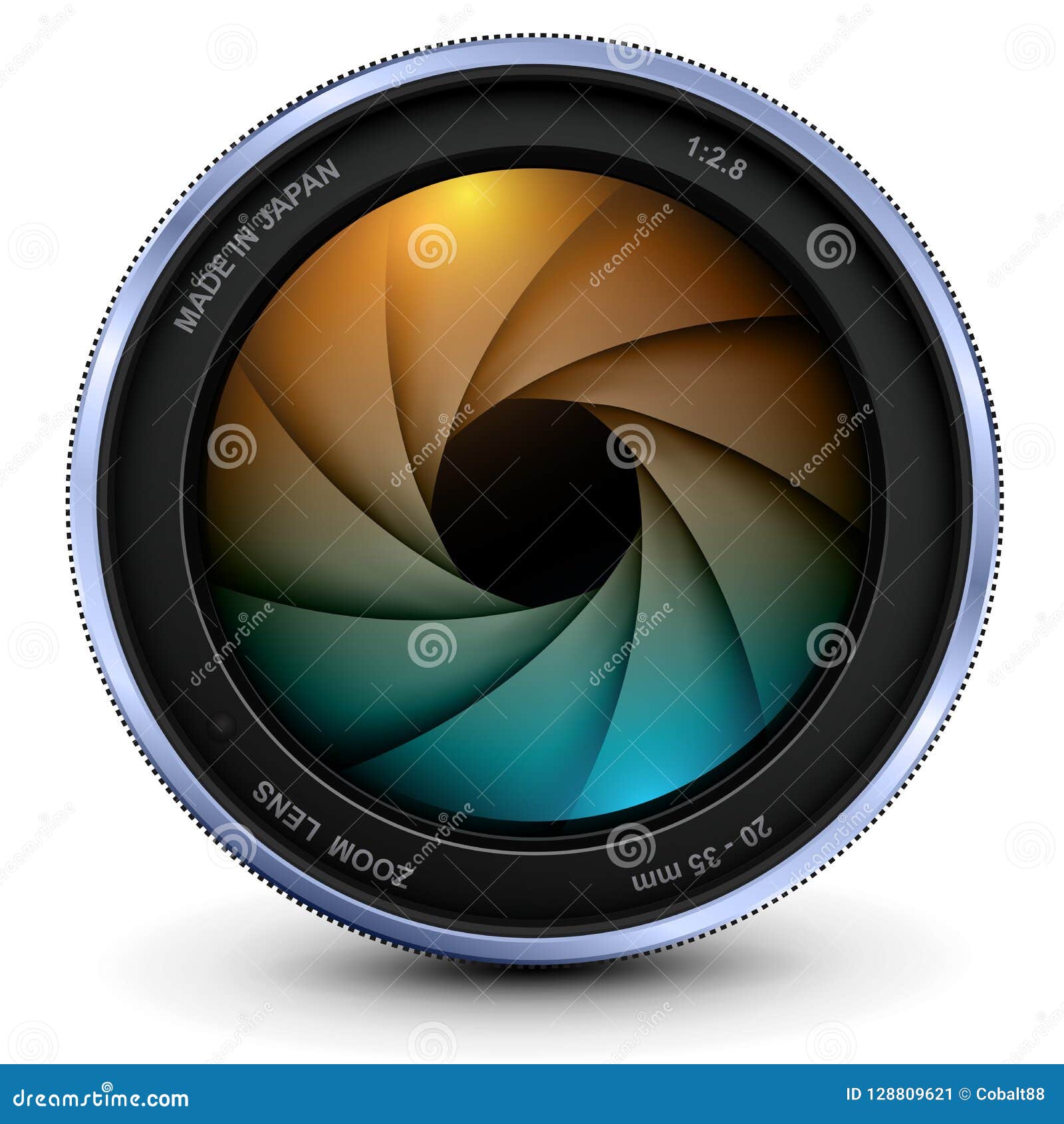 Camera Photo Lens with Shutter Stock Vector - Illustration of lens ...