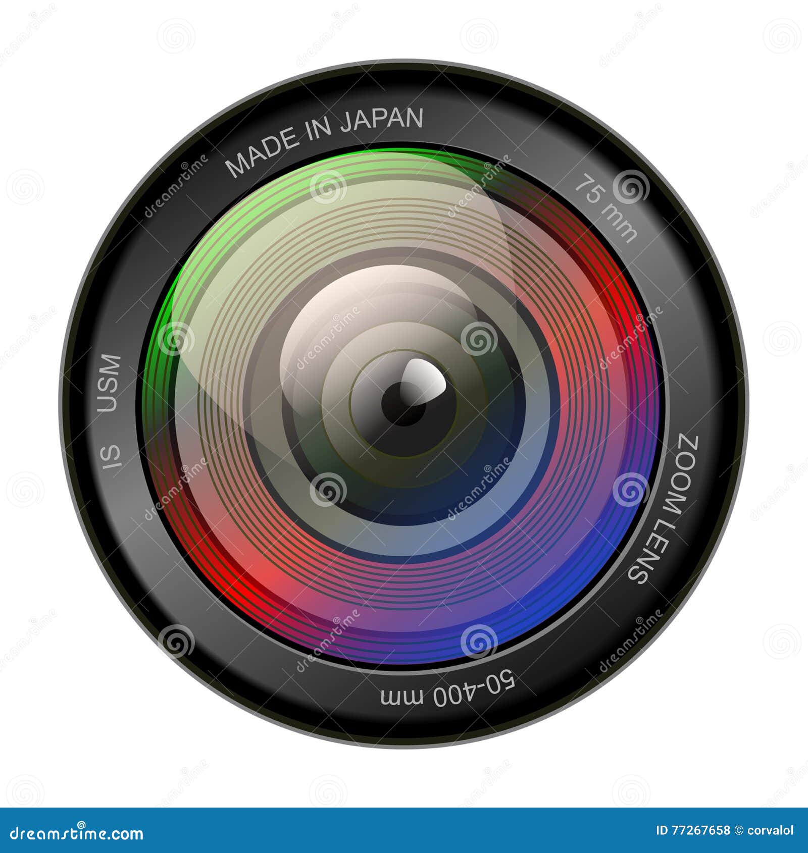 Camera photo lens vector. stock vector. Illustration of white - 77267658