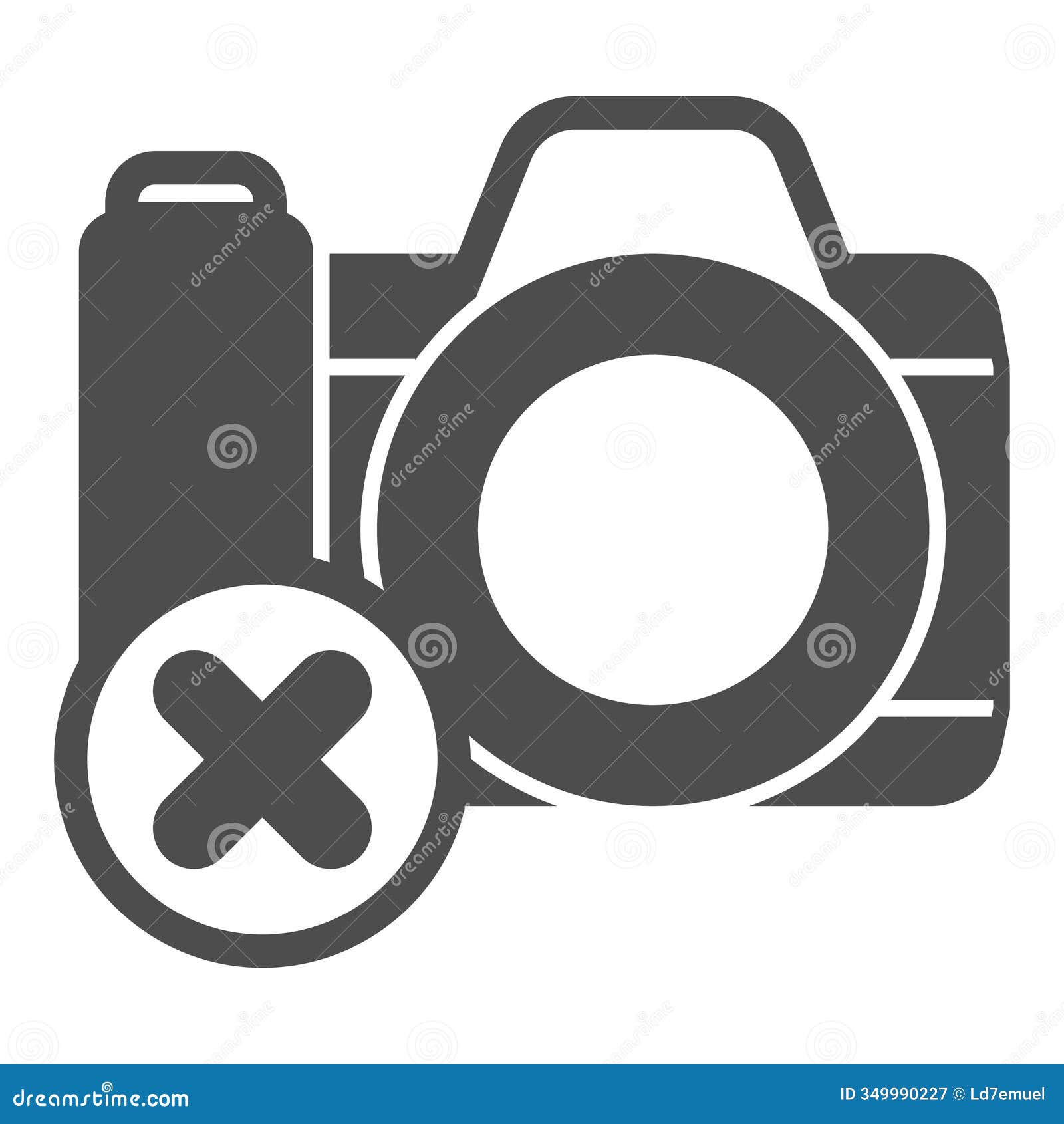 Camera for Photography Ban Solid Icon, Prohibited Items Concept. Vector ...