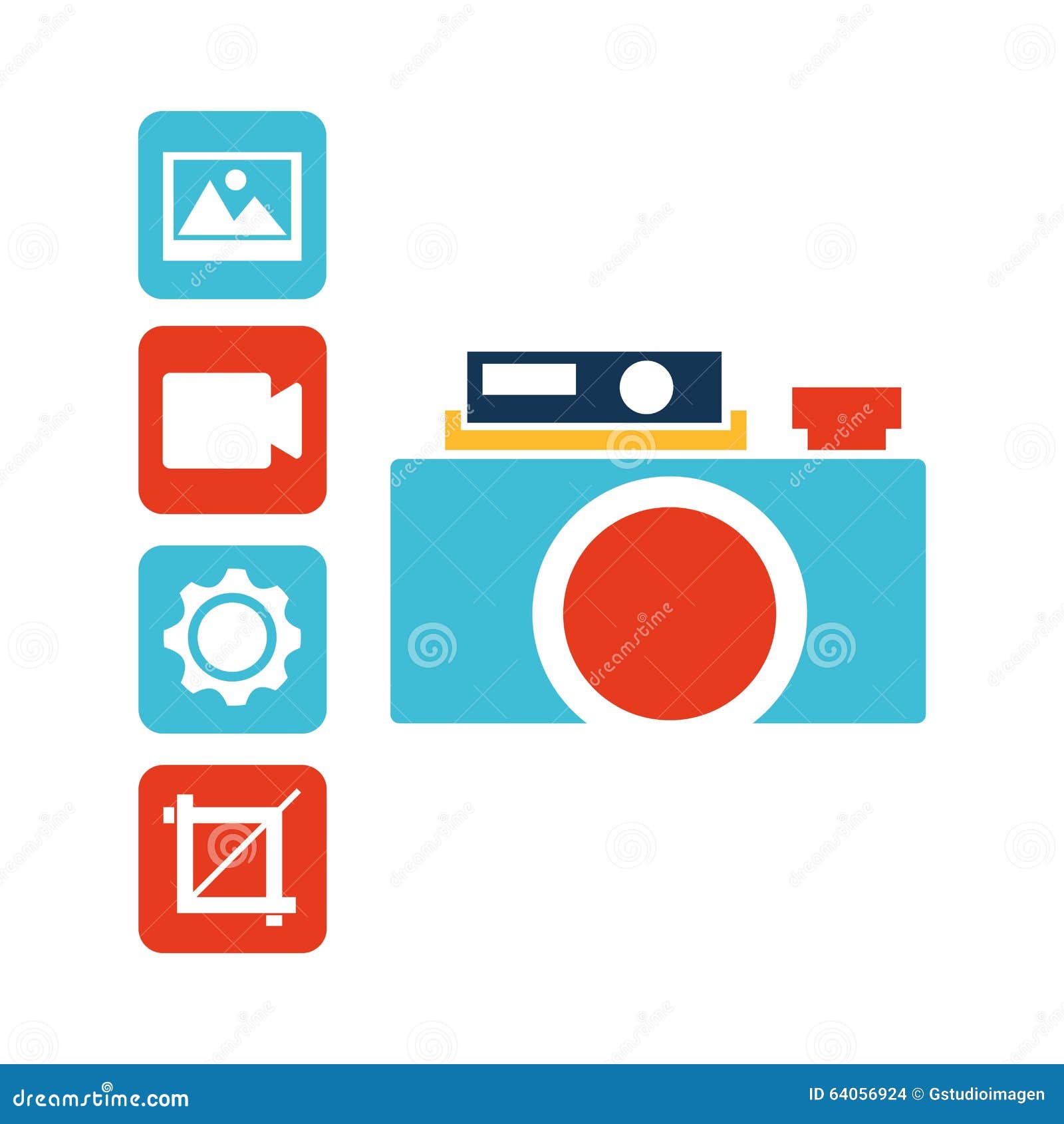 Camera photography design stock vector. Illustration of flat - 64056924