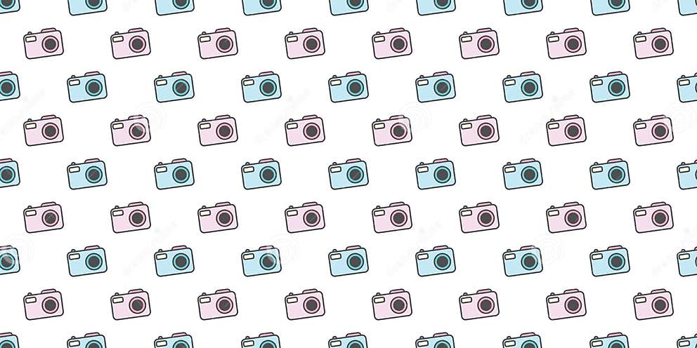 Camera, Photography Seamless Repeat Pattern Vector Background Stock ...