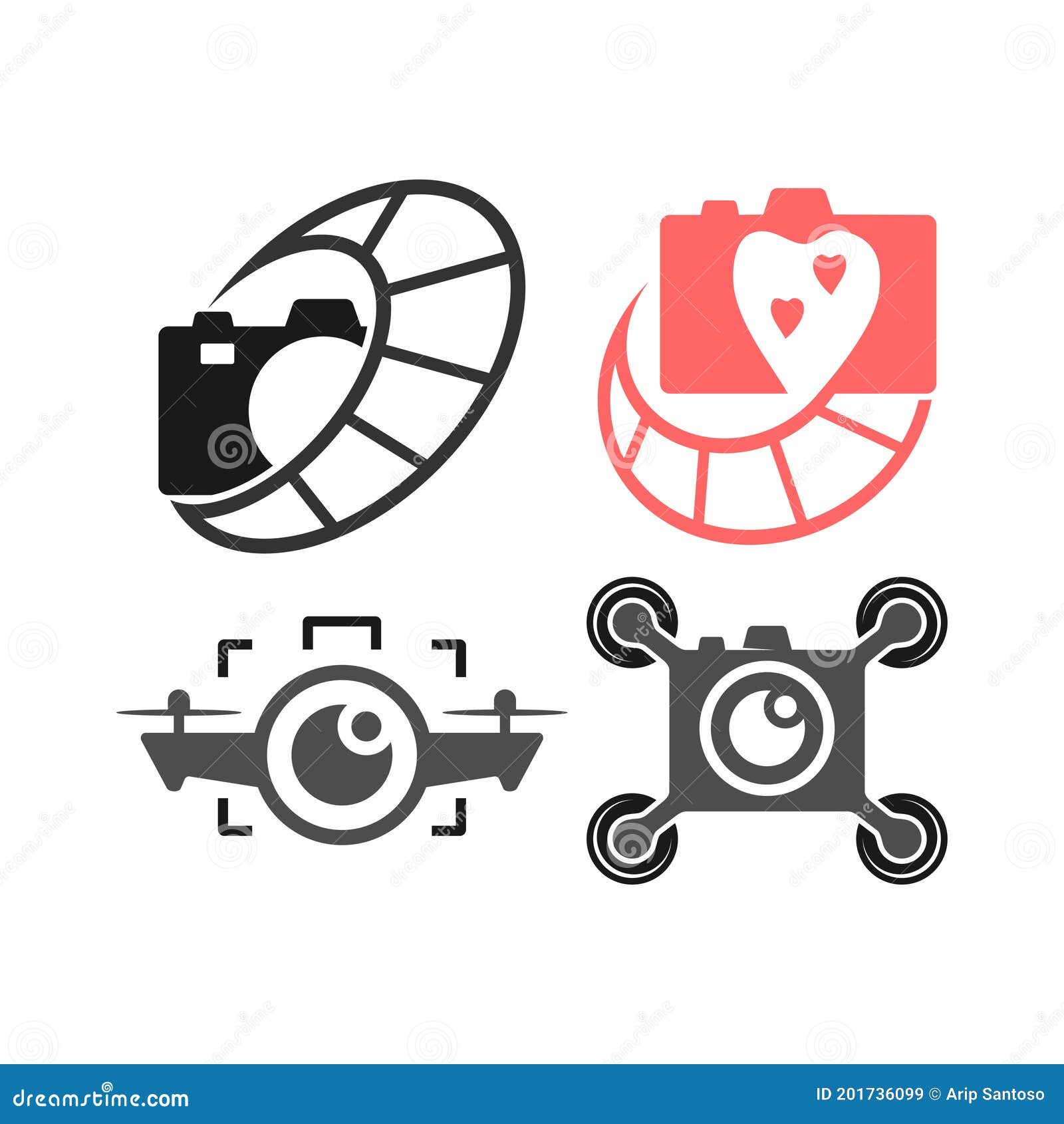 Camera Photography Template Sign Modern Graphic Set Stock Vector ...