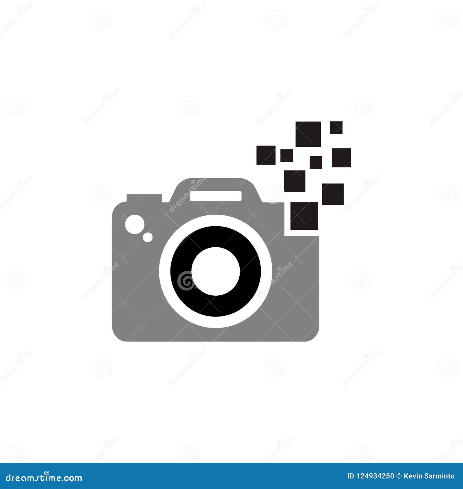 Camera pixel logo stock vector. Illustration of logotype - 124934250