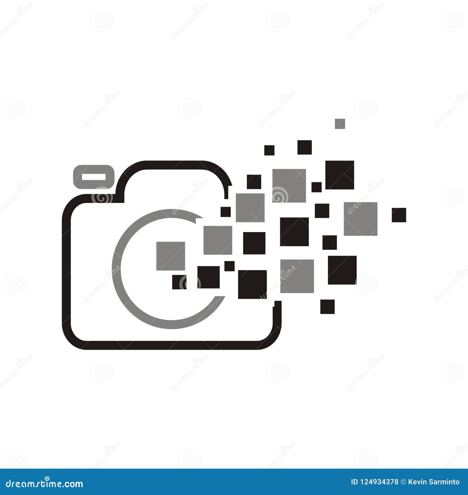 Camera pixel logo stock vector. Illustration of mosaic - 124934378