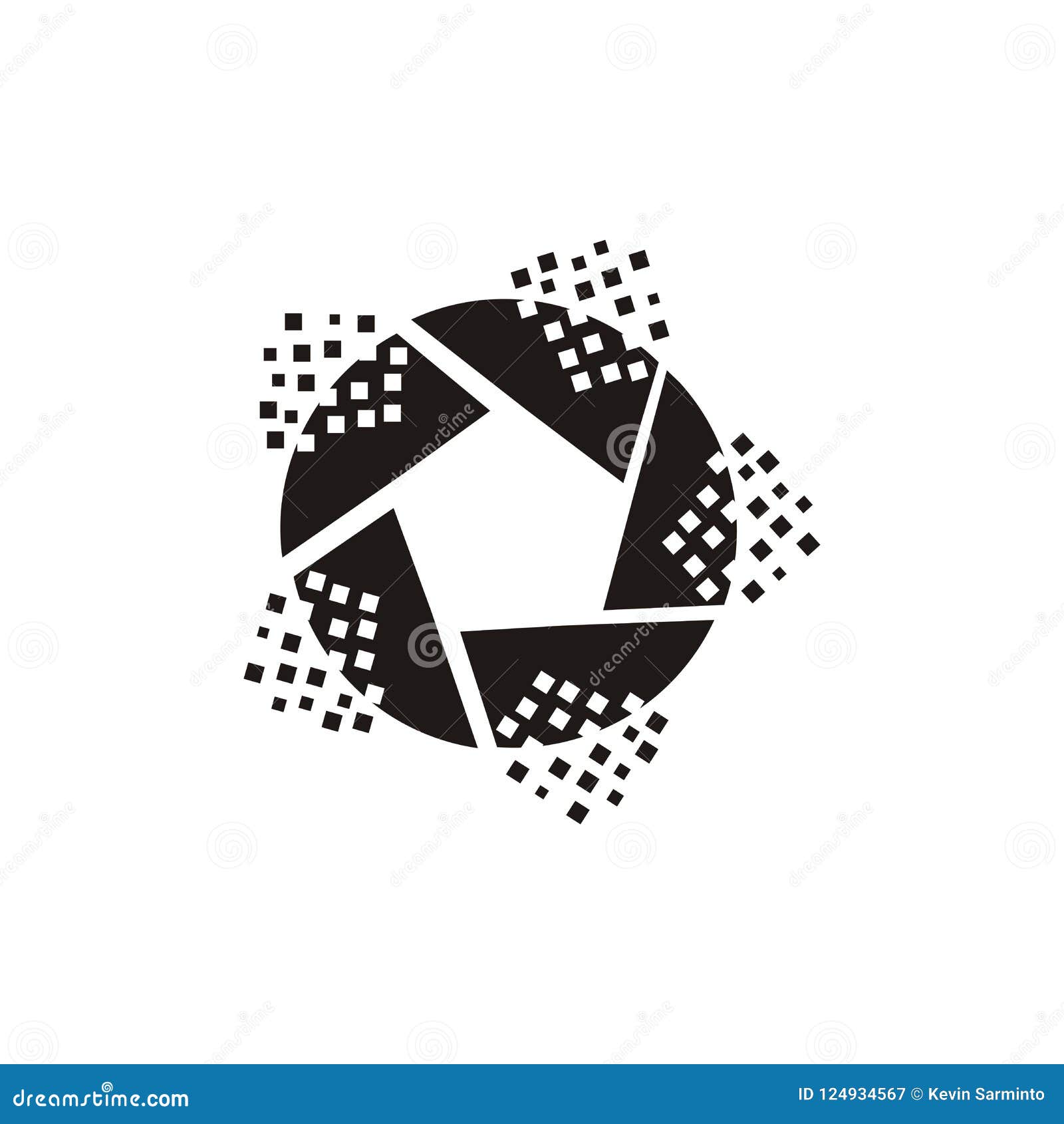 Camera pixel logo stock vector. Illustration of modern - 124934567