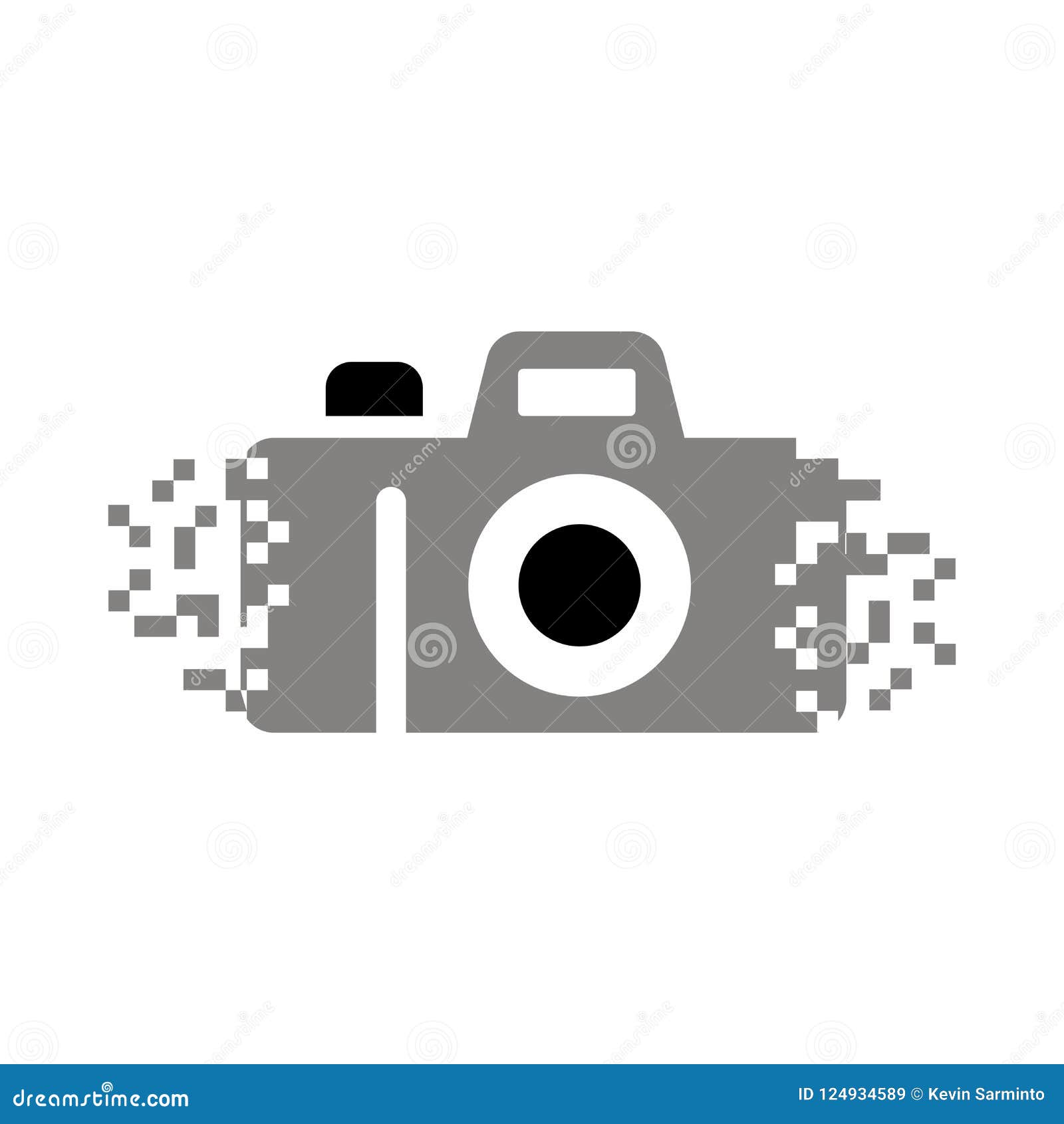 Camera pixel logo stock vector. Illustration of company - 124934589