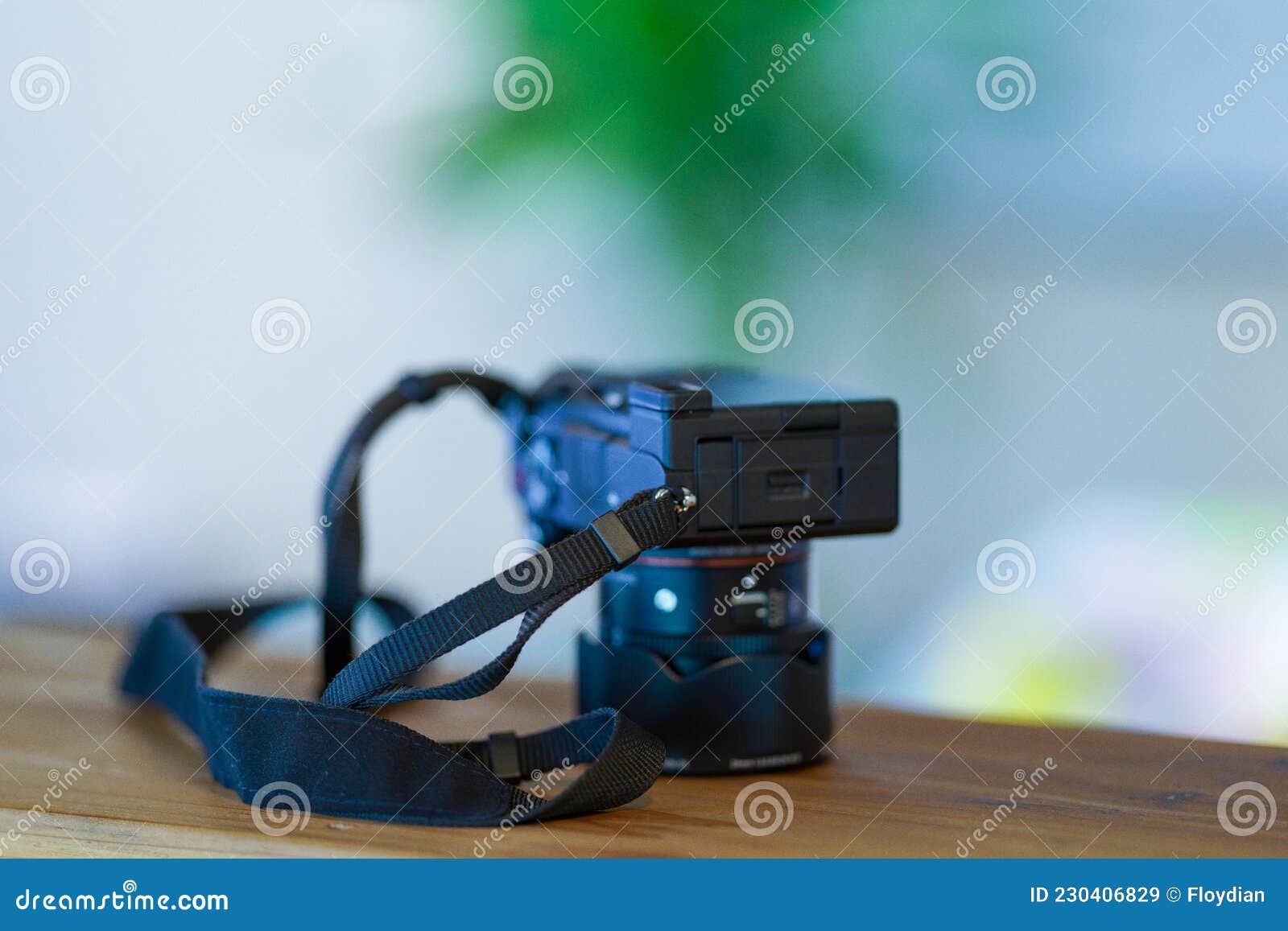 Camera Placed on the Table with the Lens Facing Down Stock Image ...