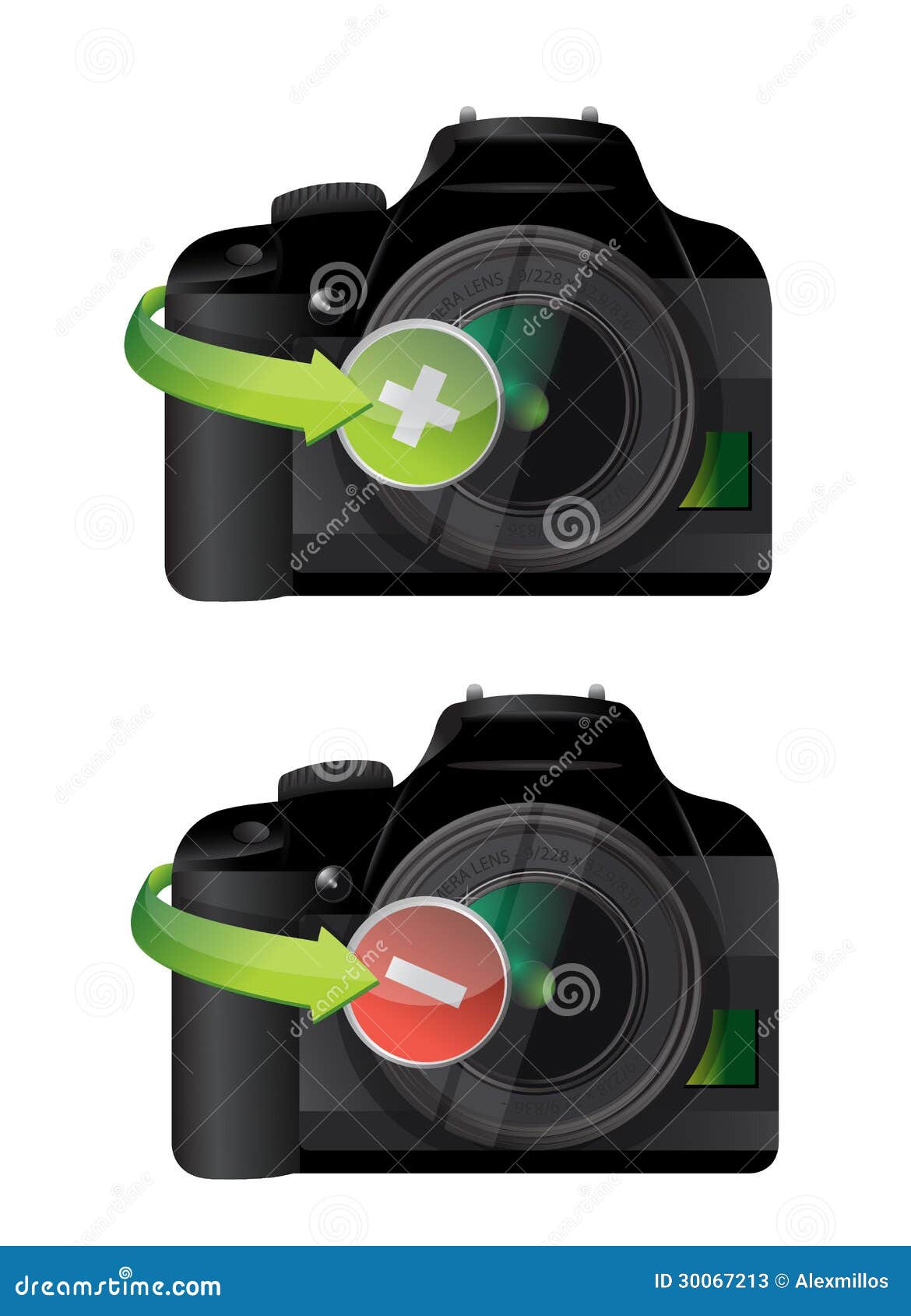 Camera Plus and Minus Icons Stock Illustration - Illustration of shape ...