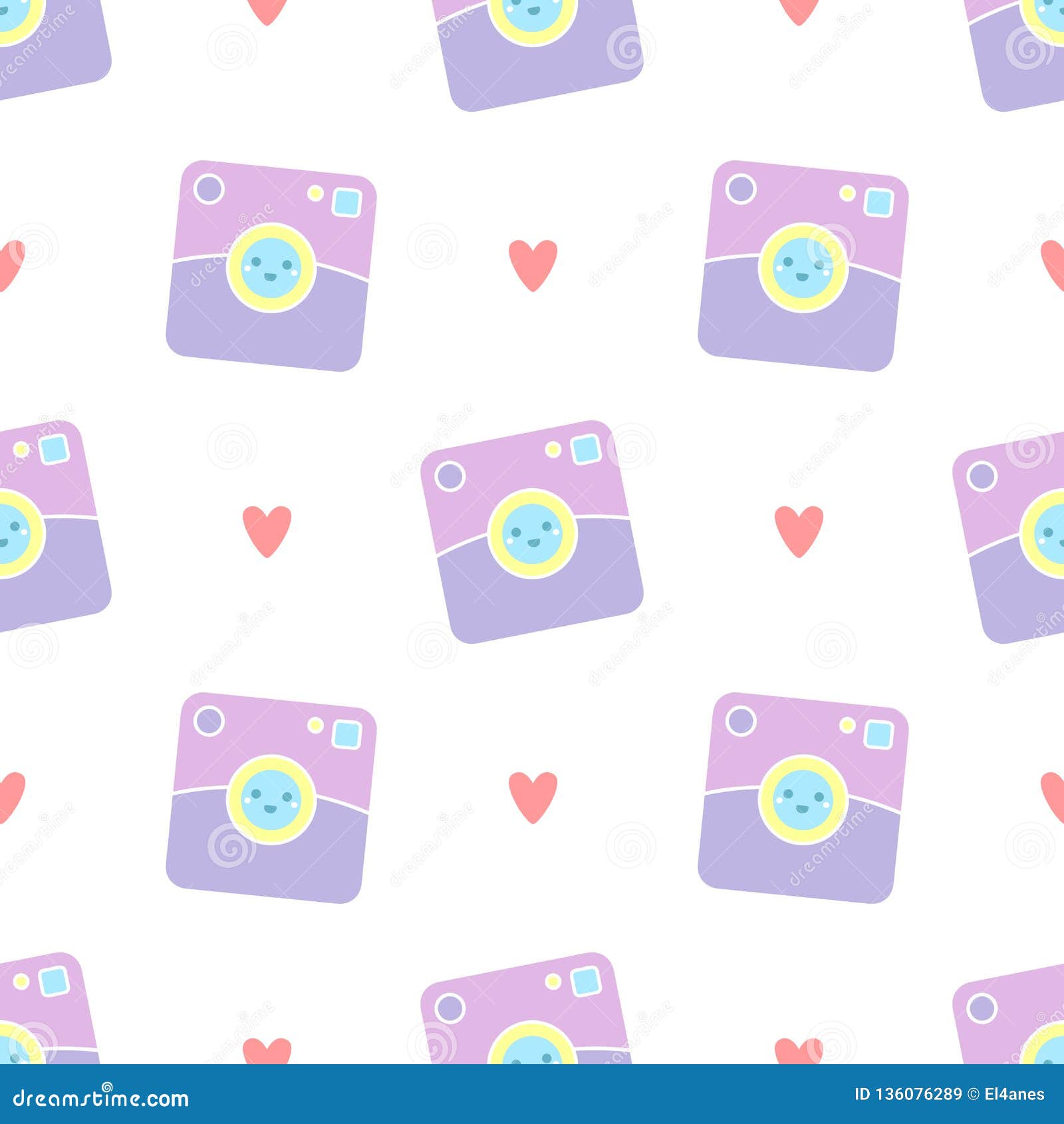 Camera Polaroid Cute Pattern Stock Vector - Illustration of cheese ...