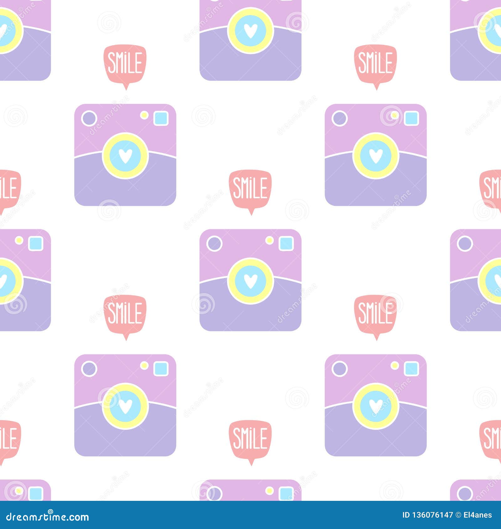 Camera Polaroid Icon Smile Pattern Stock Vector - Illustration of ...