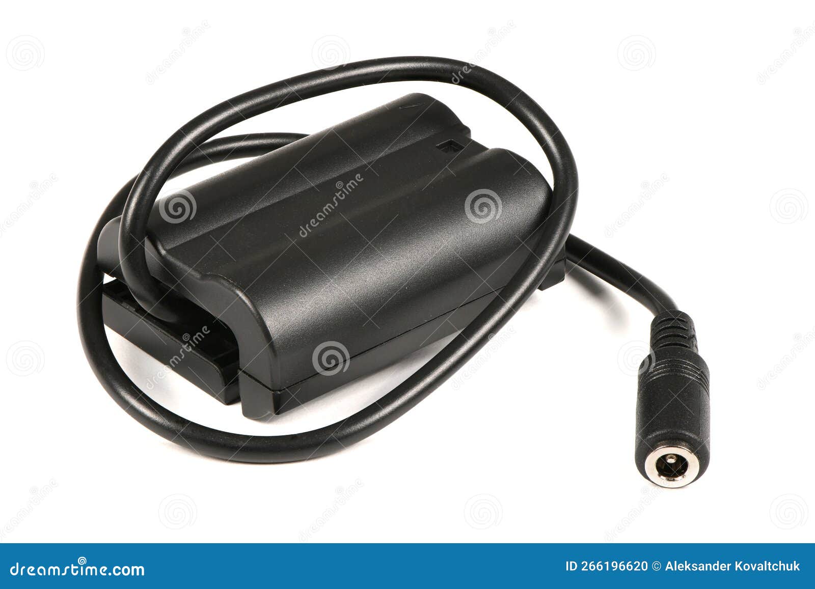 Camera Power Connectors Isolated on White Background. Side View Stock ...