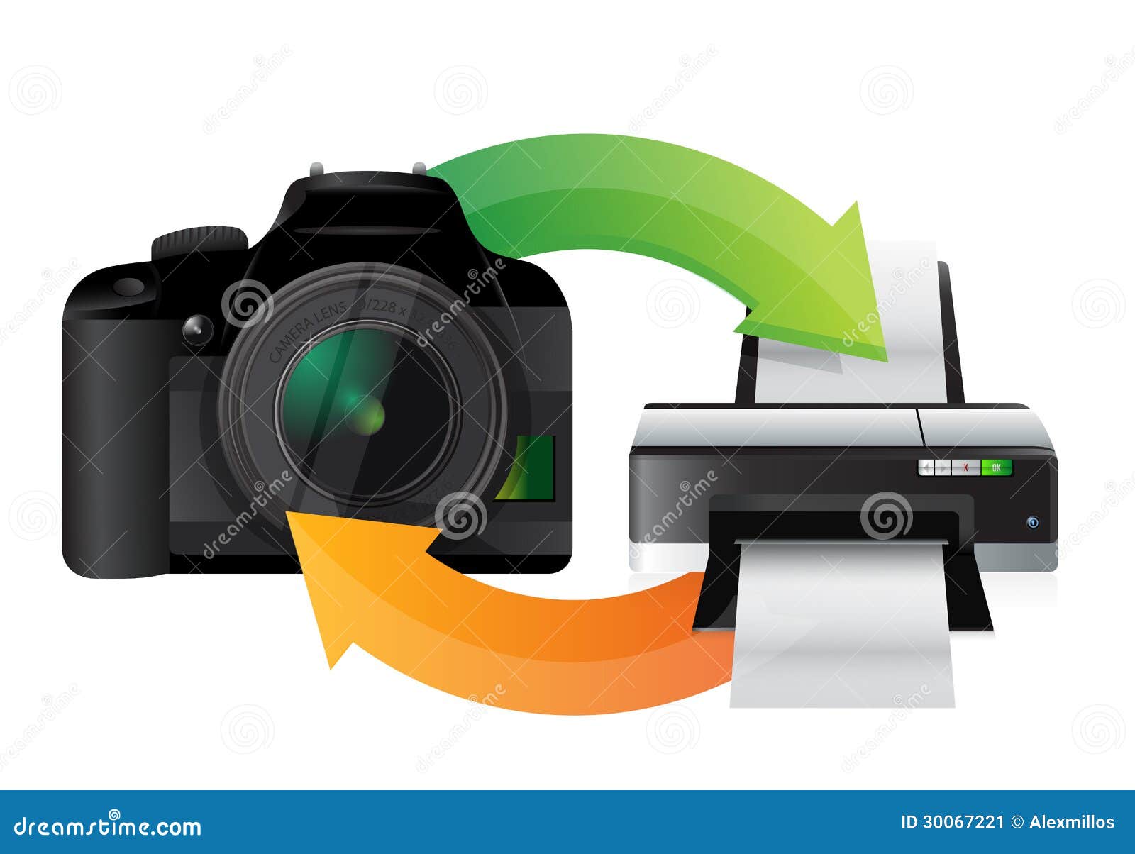 Camera and printer cycle stock illustration. Illustration of paparazzi ...