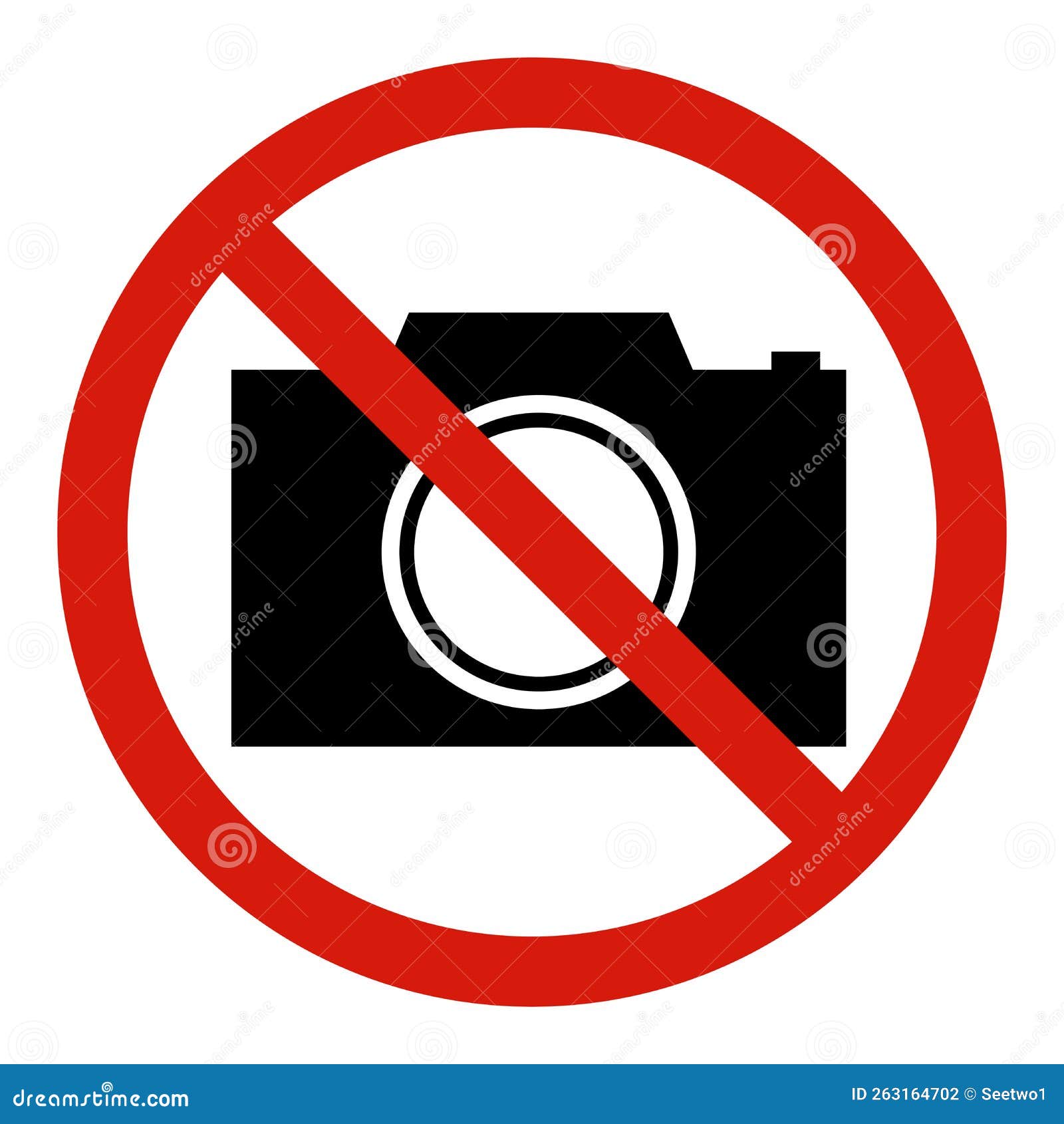 Camera Prohibited Sign on White Background Stock Vector - Illustration ...