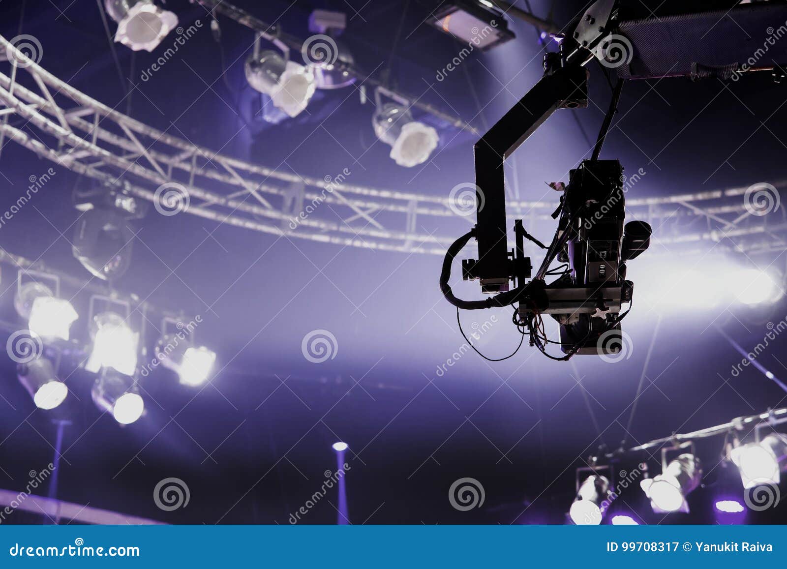 Camera Record on Crane on Stage Entertainment Industry Stock Image ...