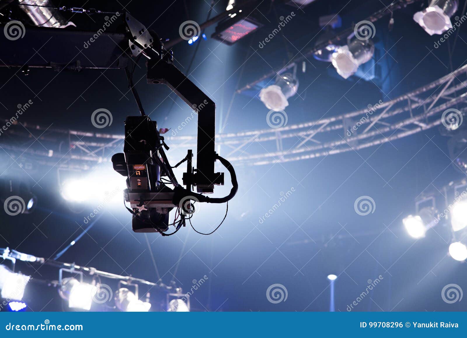 Camera Record on Crane on Stage Entertainment Industry Stock Photo ...