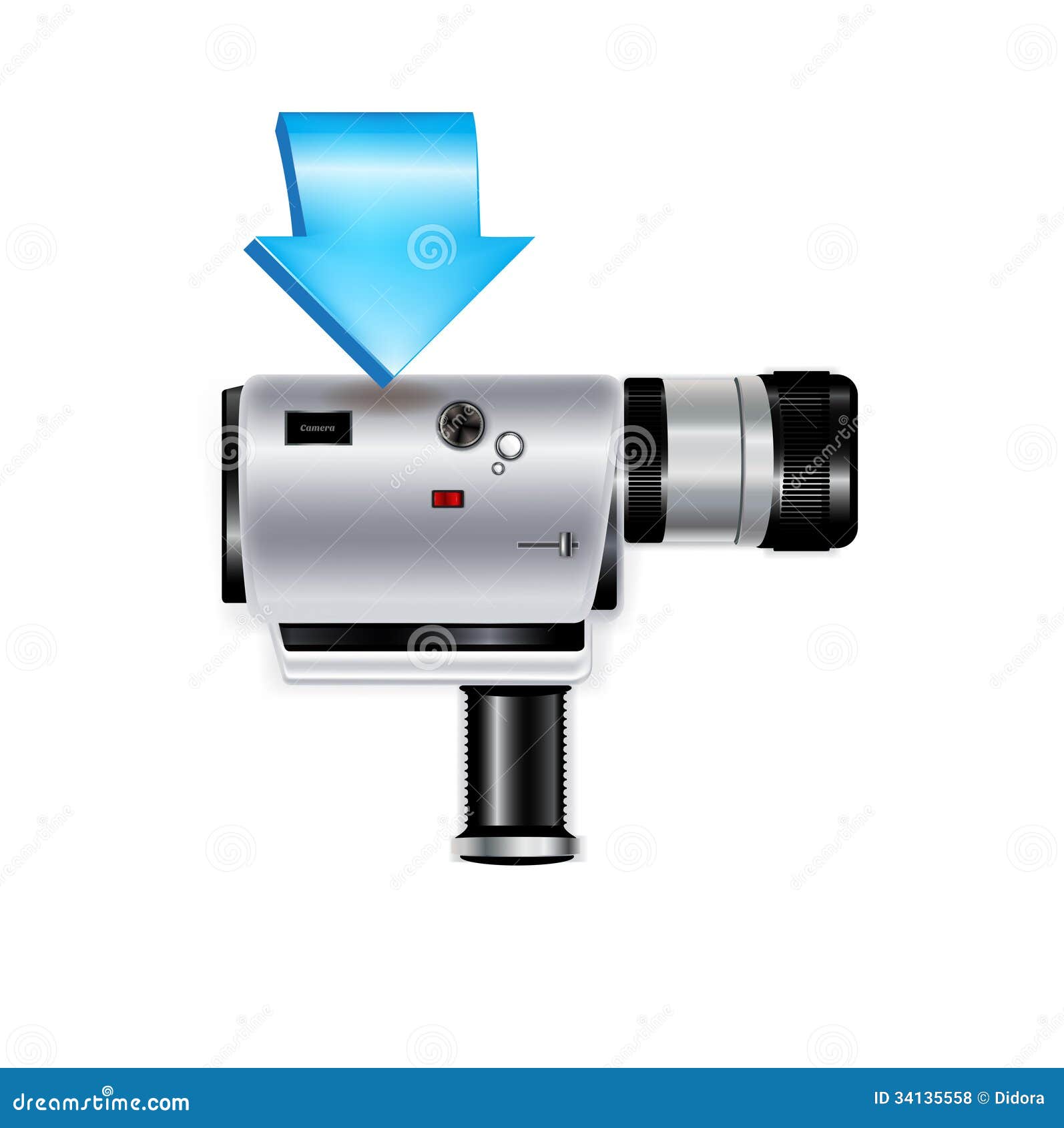 Camera Recorder with Arrow Isolated Stock Vector - Illustration of ...