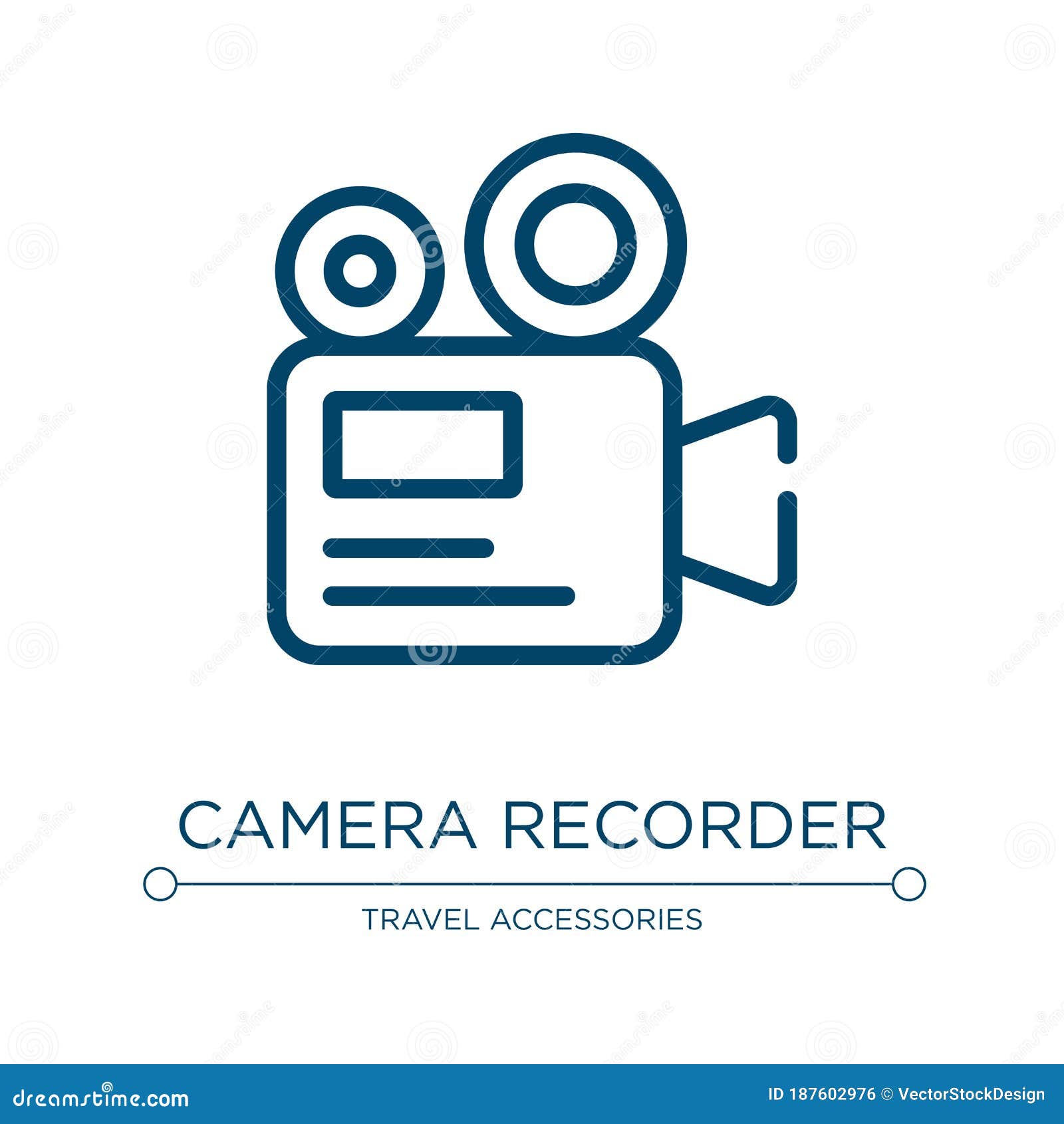 Camera Recorder Icon. Linear Vector Illustration from Vacation ...
