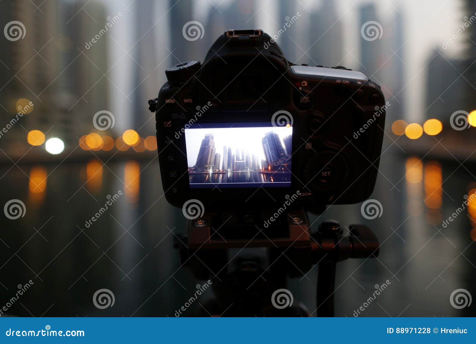 Camera Recording Dubai by Night Stock Photo - Image of luxury ...
