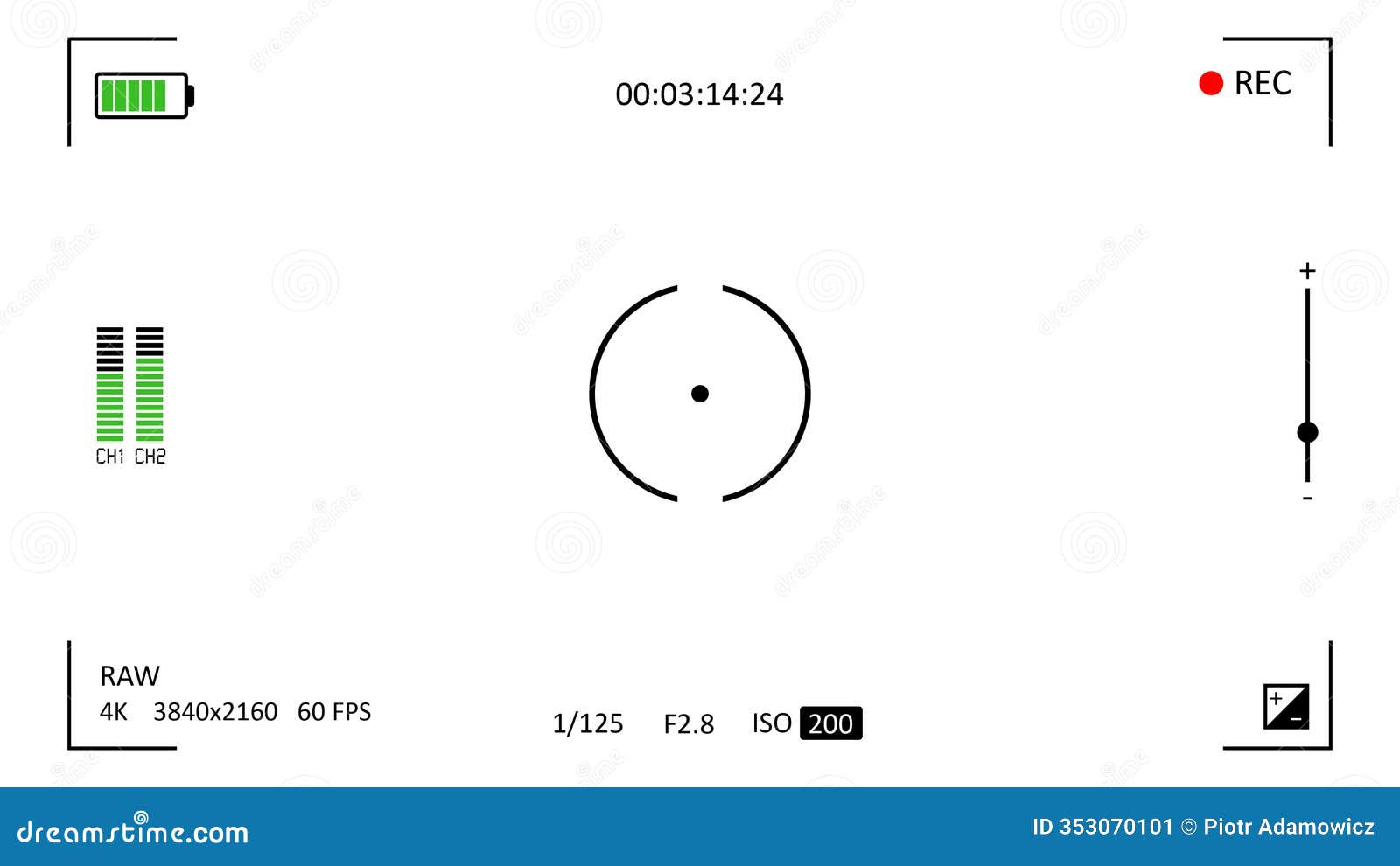 Camera Recording Screen Overlay Stock Illustration - Illustration of ...
