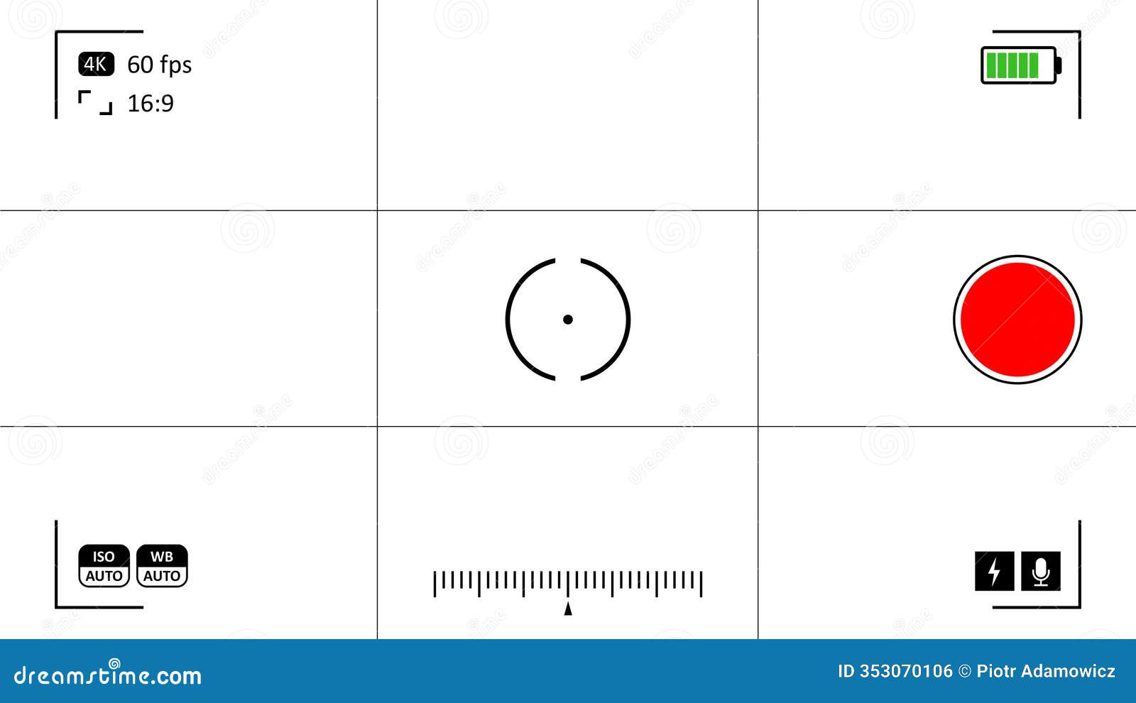 Camera Recording Screen Overlay Stock Illustration - Illustration of ...