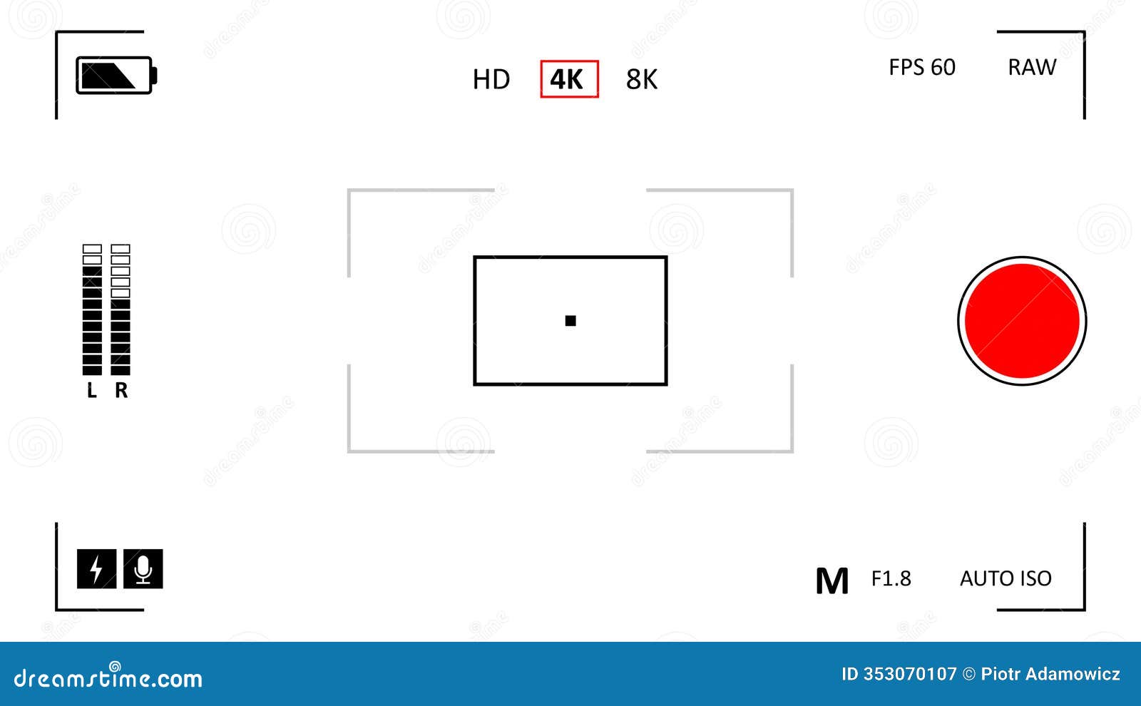 Camera Recording Screen Overlay Stock Illustration - Illustration of ...