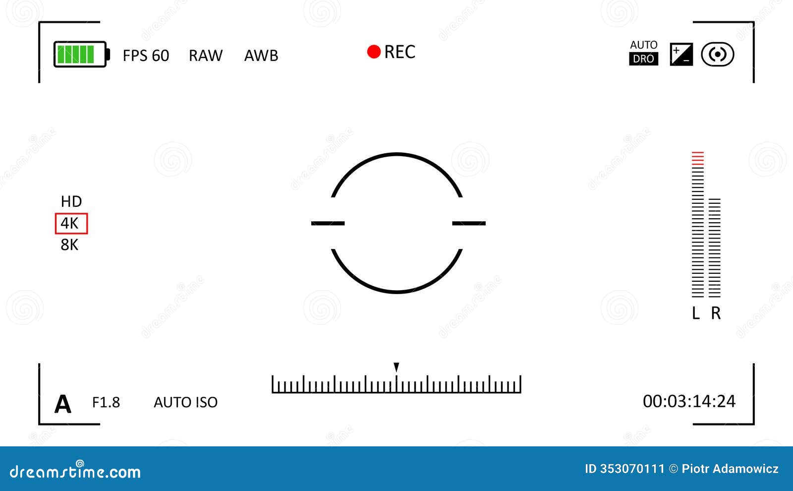 Camera Recording Screen Overlay Stock Illustration - Illustration of ...