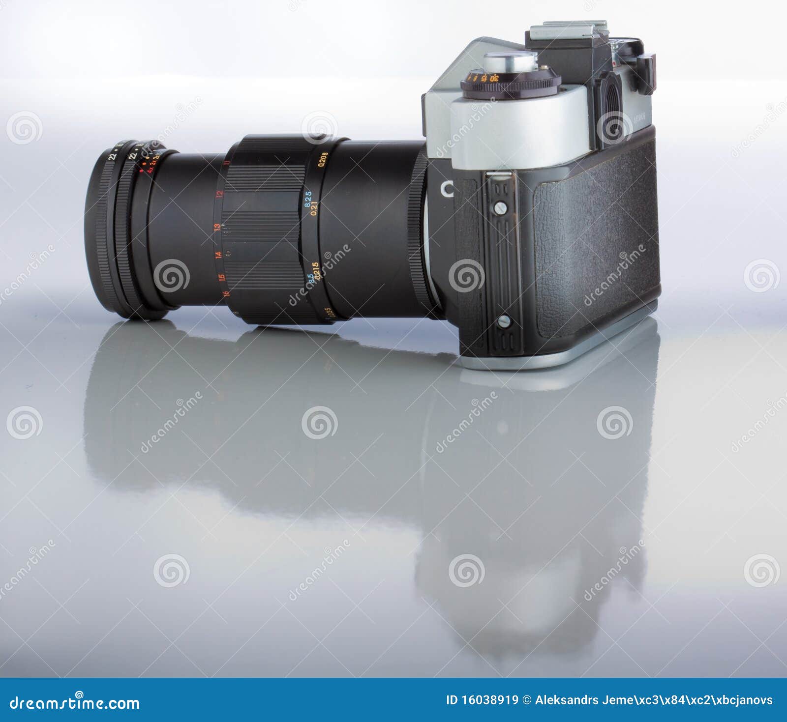 Camera with reflection stock image. Image of obsolete - 16038919