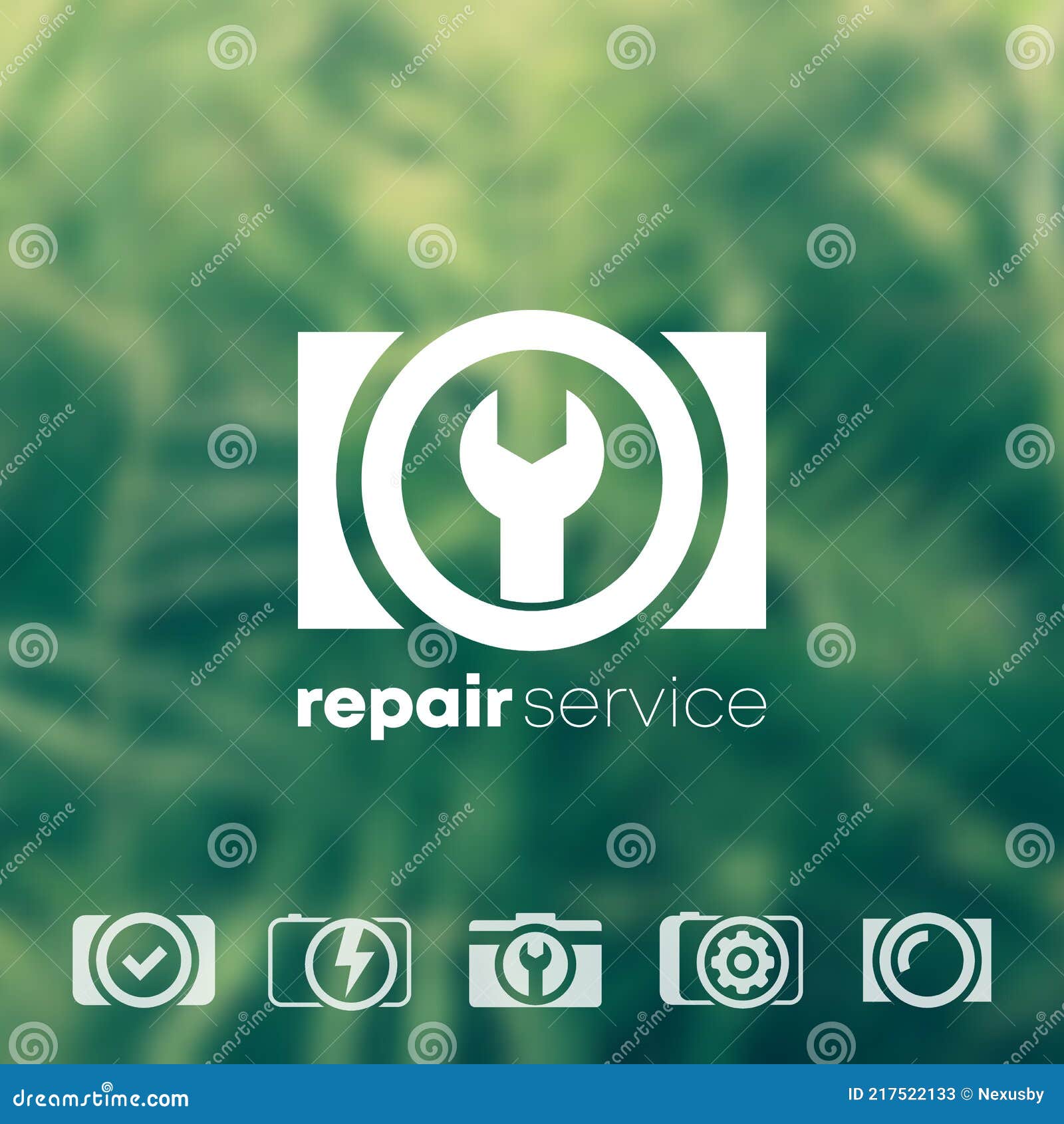 Camera Repair Service Logo Icons Set, Vector Stock Vector ...