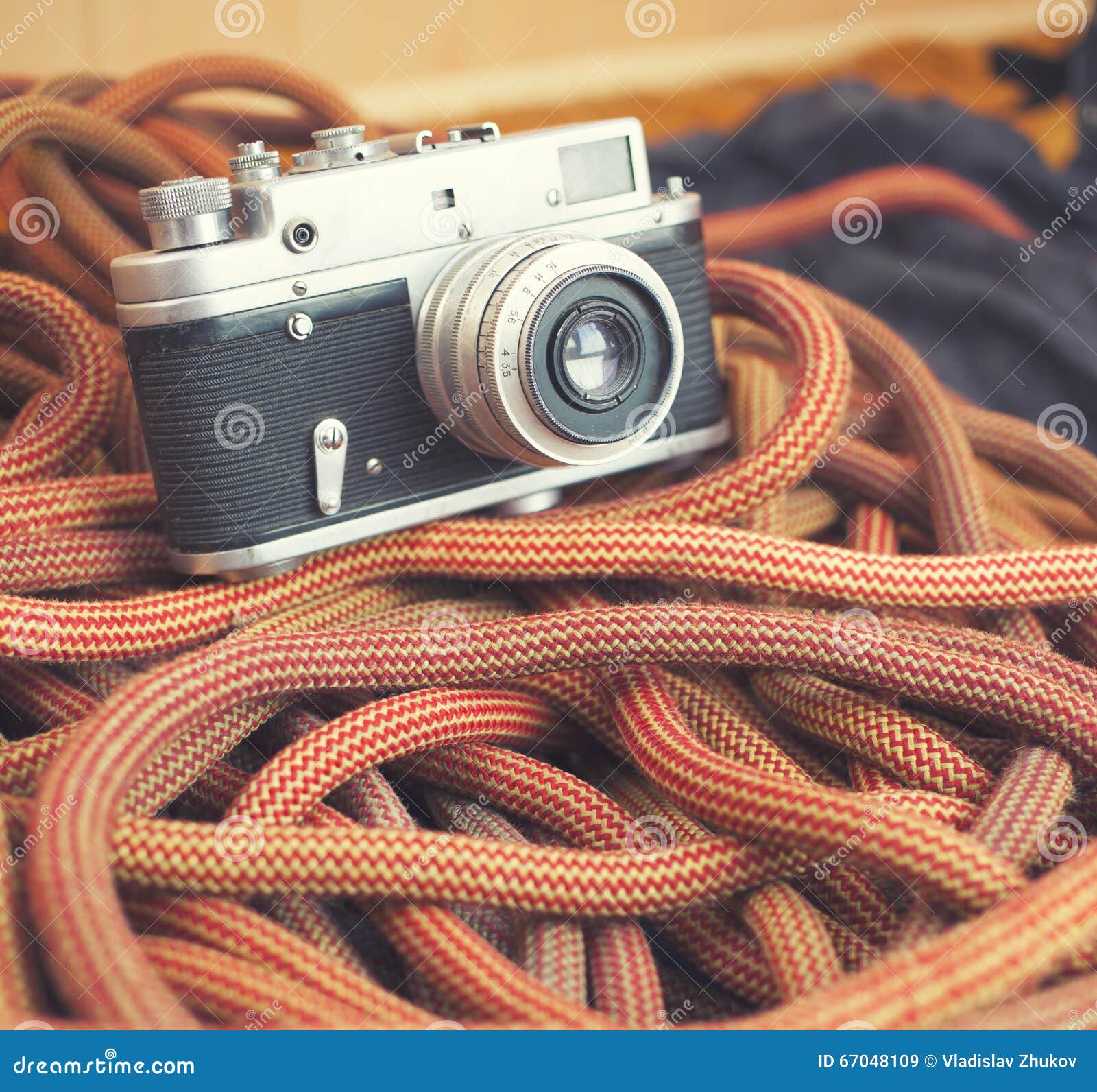 The Camera Rests on the Rope. Stock Image - Image of journey, retro ...