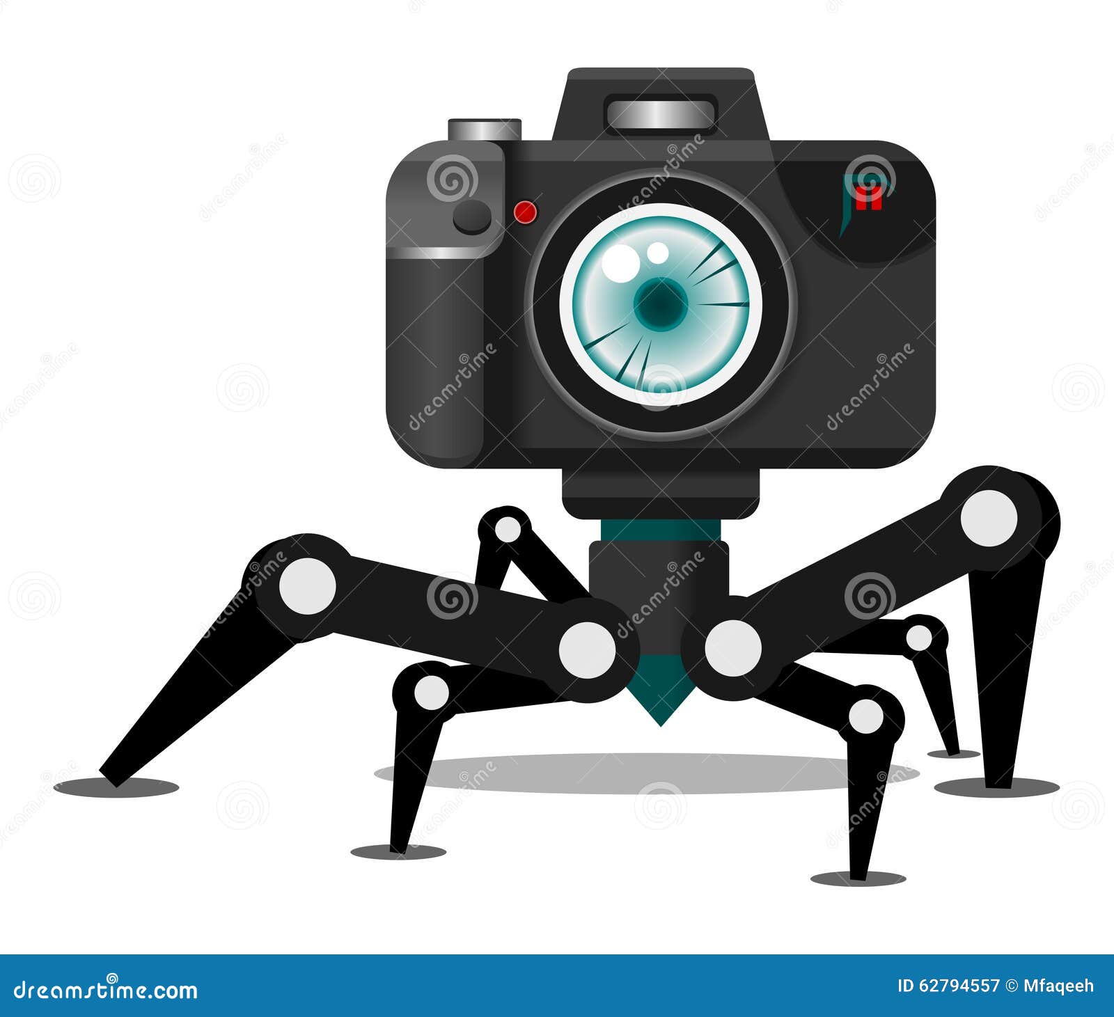 Unique Camera Robot Fiction Character Stock Vector - Illustration of ...