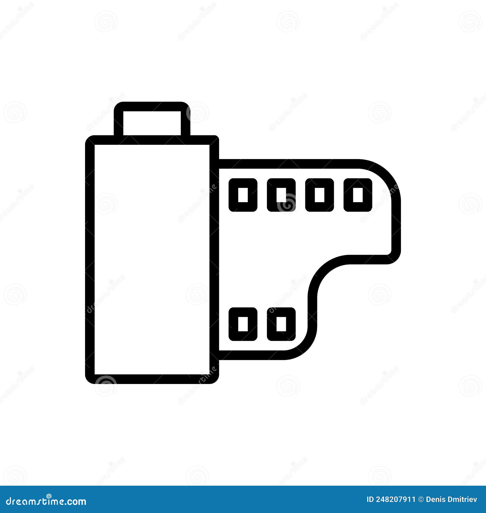 Camera Roll Icon. Done in Modern Black Linear Style Isolated on White ...