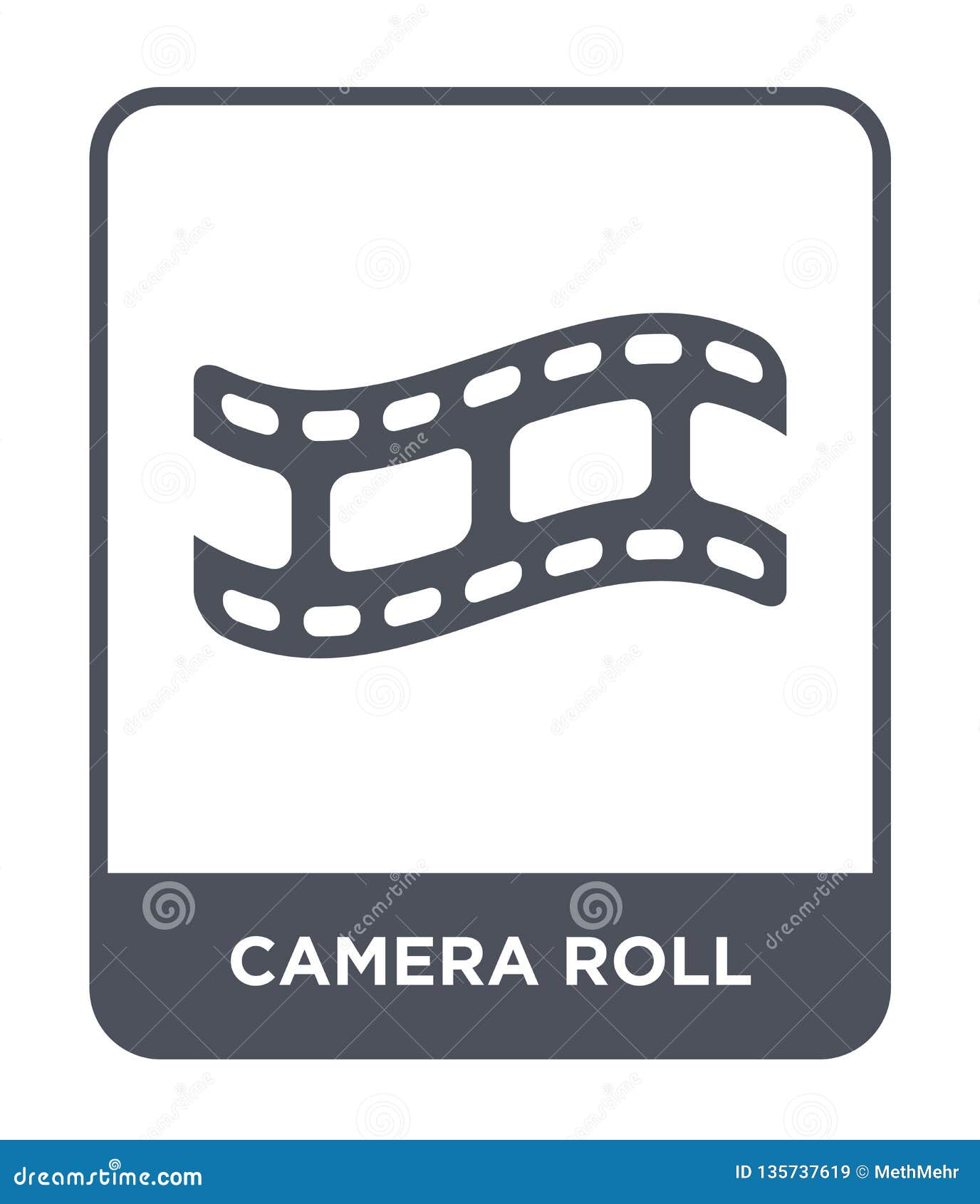 Camera Roll Icon in Trendy Design Style. Camera Roll Icon Isolated on ...