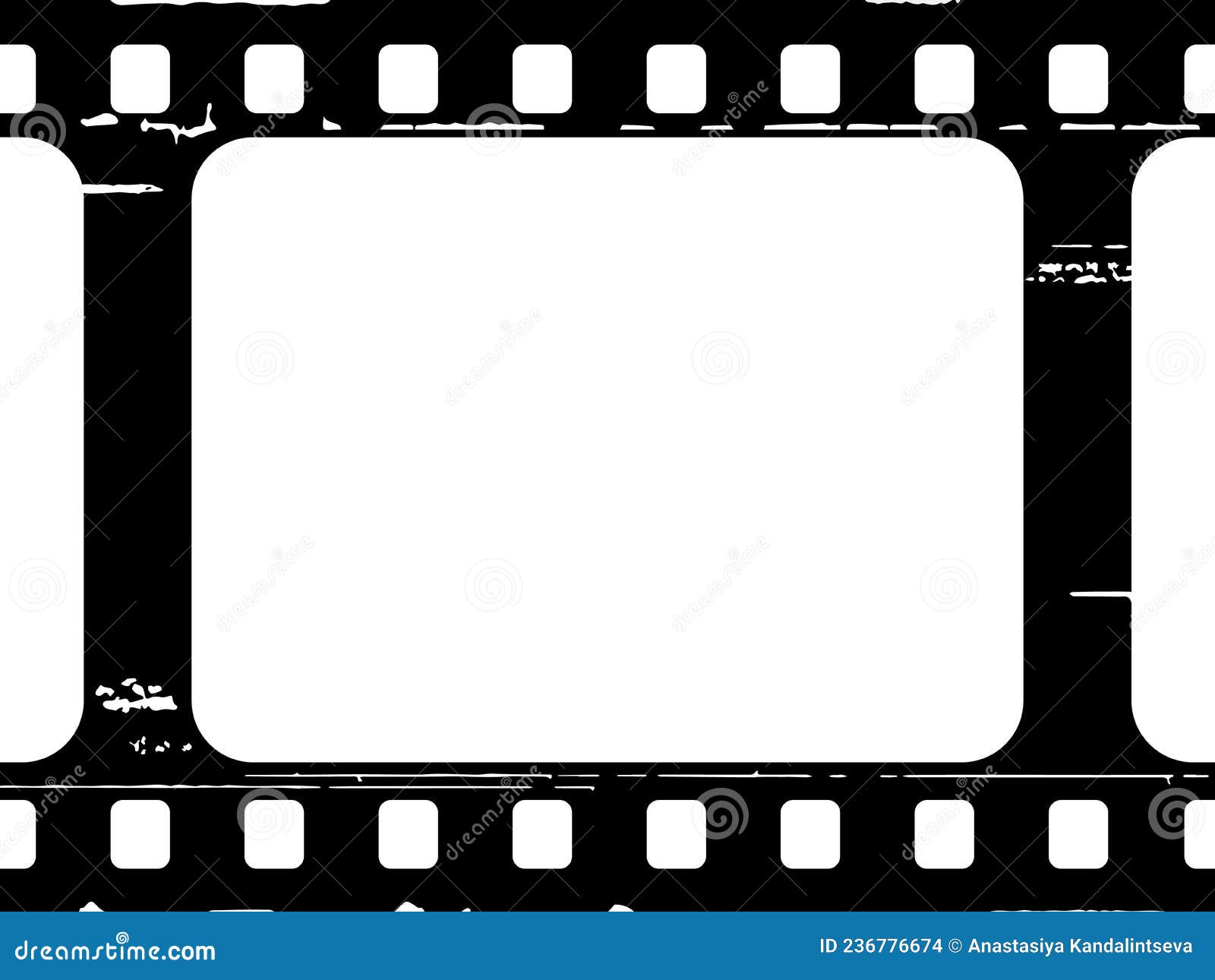 Camera Roll. Old Cinematic Frame on White Background Stock Vector ...