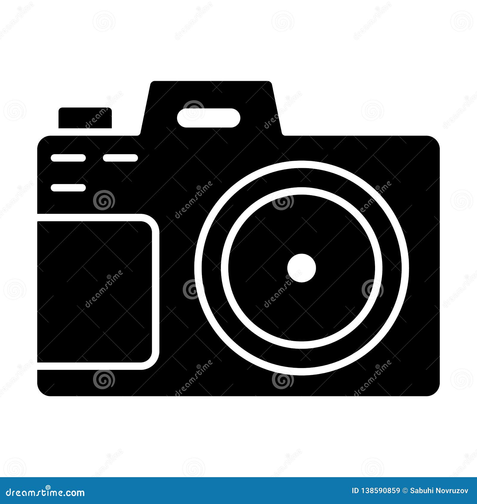 Camera S Front View Solid Icon. Photo Camera Vector Illustration ...
