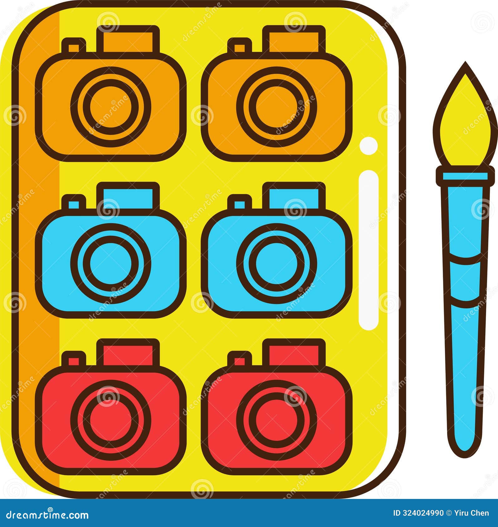 Camera School Palette Paints Detail Style Icon Stock Illustration ...