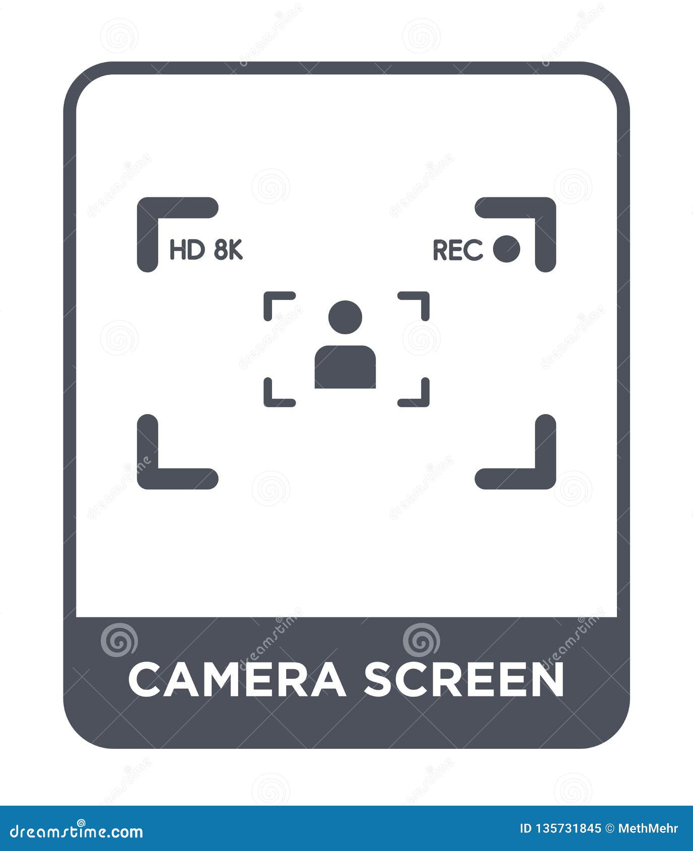 Camera Screen Icon in Trendy Design Style. Camera Screen Icon Isolated ...