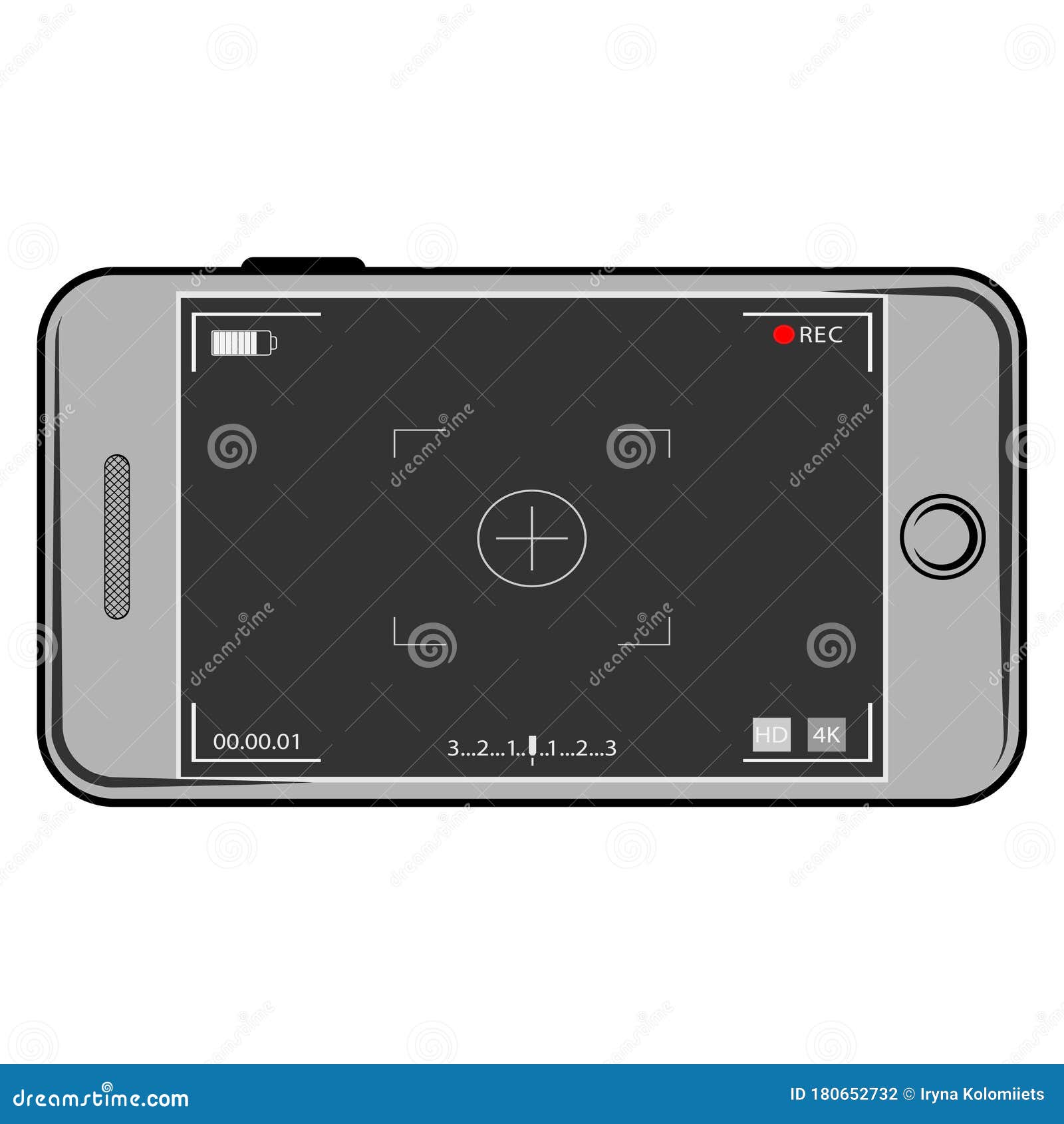 Camera Screen Phone Mobile Interface App. Flat Modern Smartphone with ...
