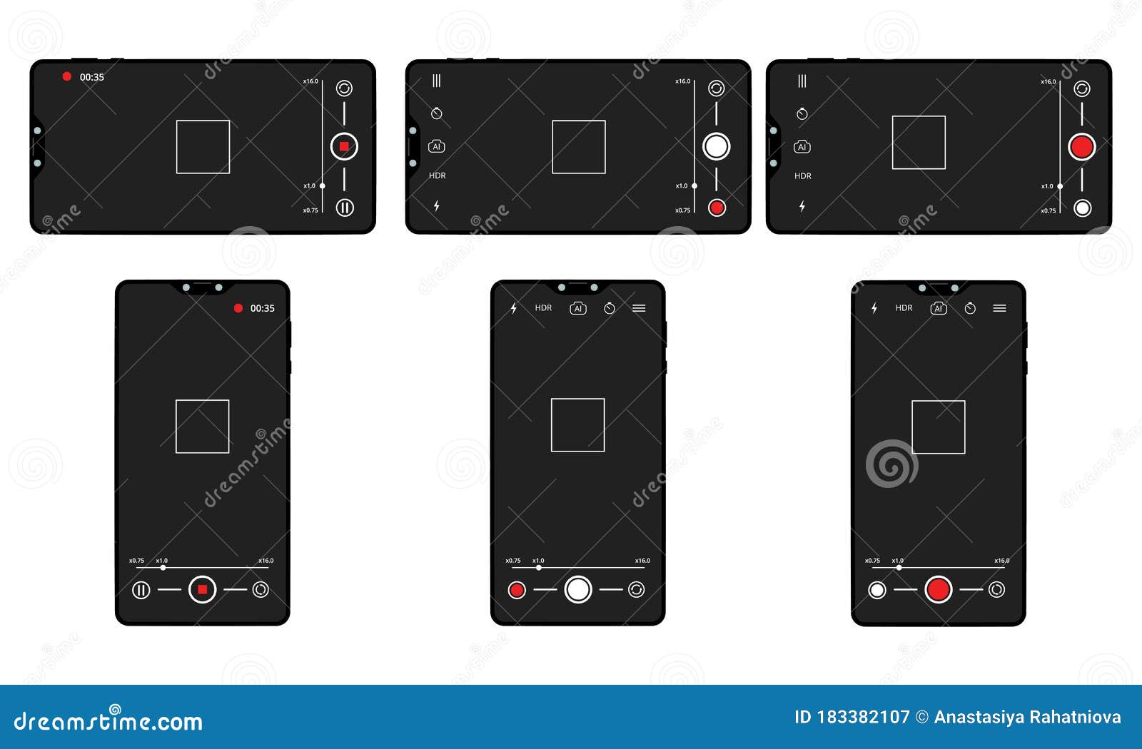 Camera Screen Phone Mobile Interface App. Smartphone Photo Viewfinder ...
