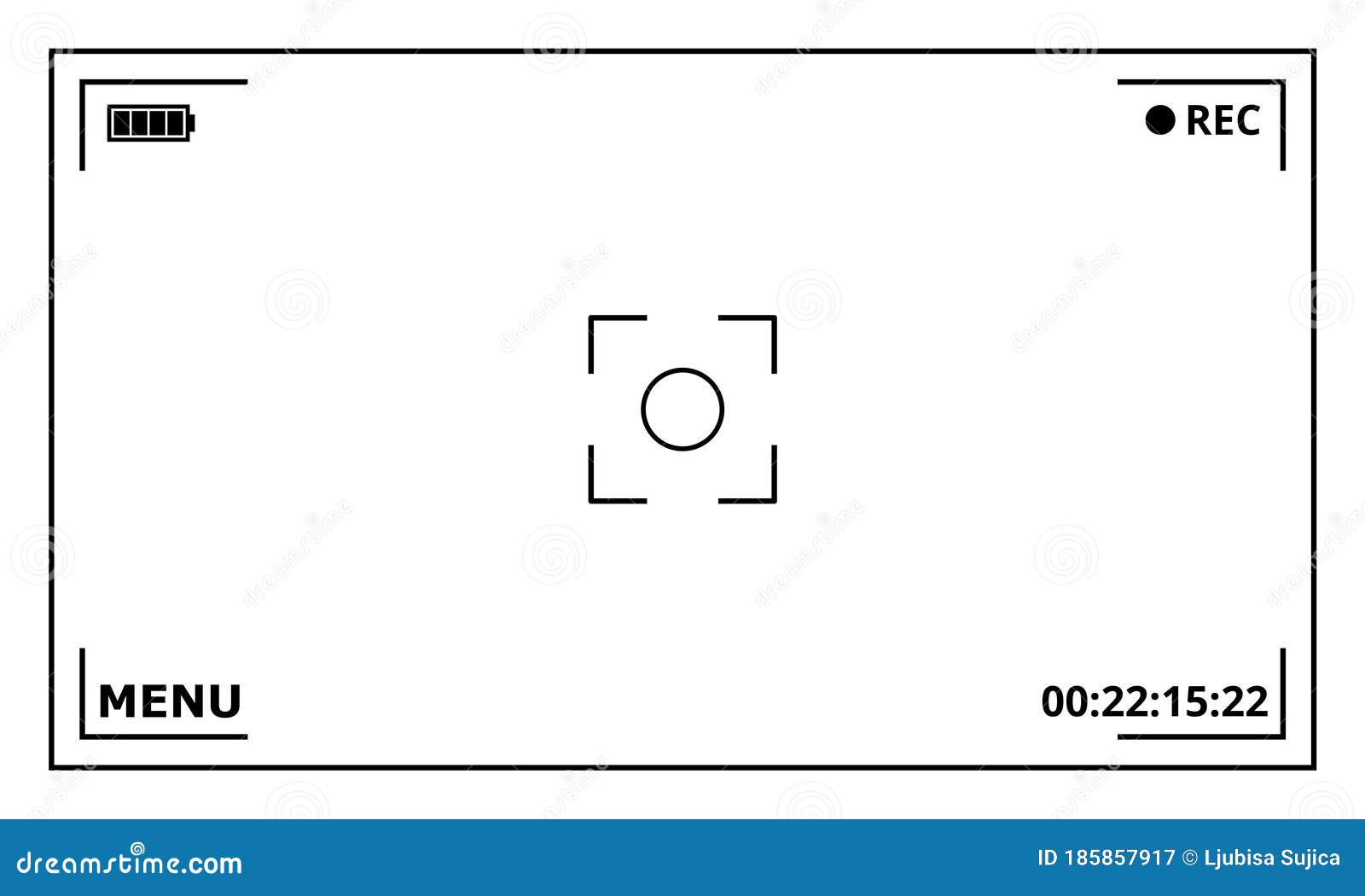 Camera Screen Template. Camera Interface Isolated on White Background ...