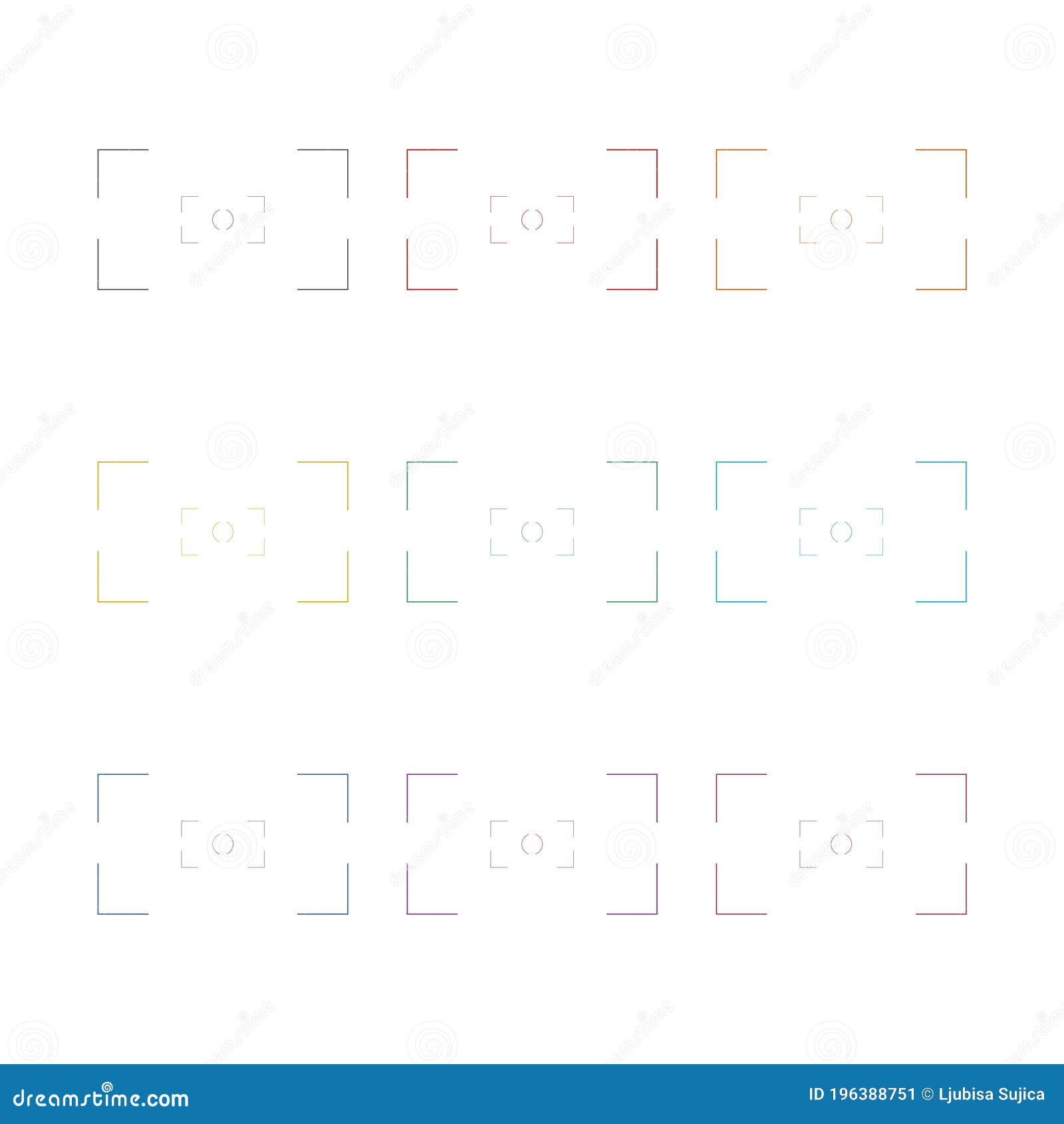 Camera Screen Template, Color Set Stock Vector - Illustration of ...