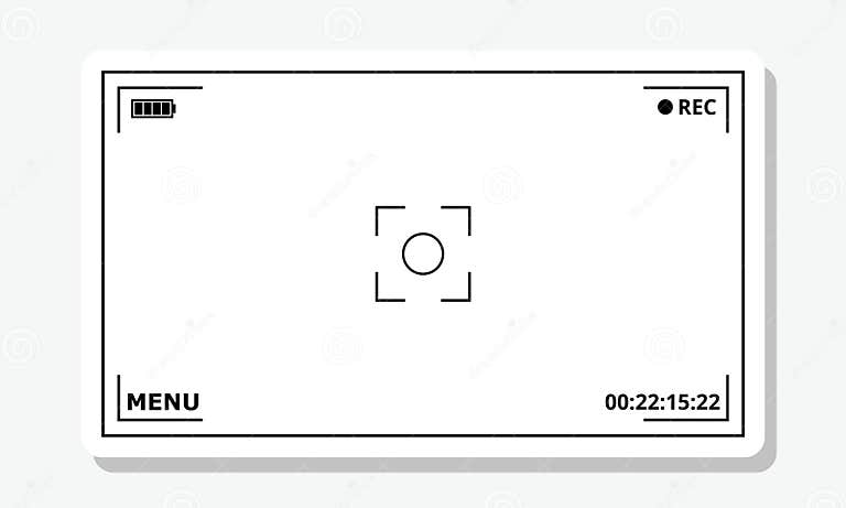 Camera Screen Template Isolated on Gray Background Stock Vector ...