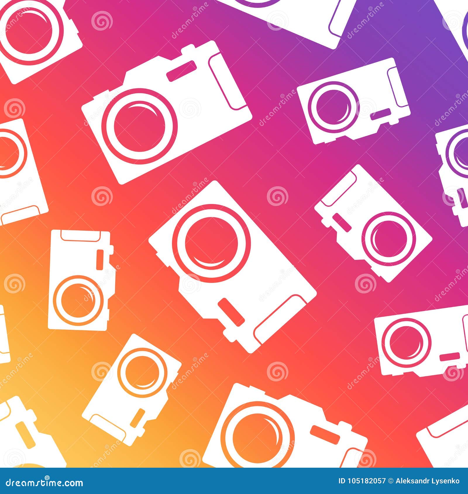 Camera Seamless Pattern Background. Business Flat Vector Stock Vector ...