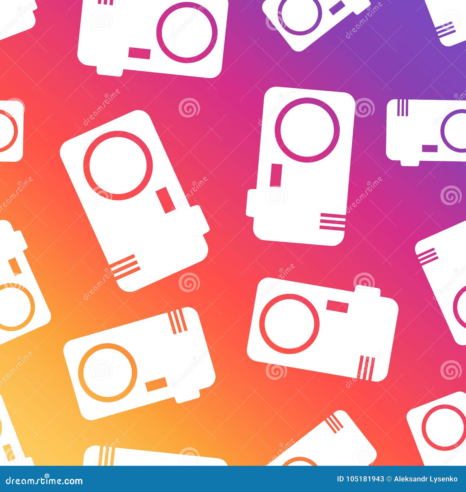 Camera Seamless Pattern Background. Business Flat Vector Illustration ...