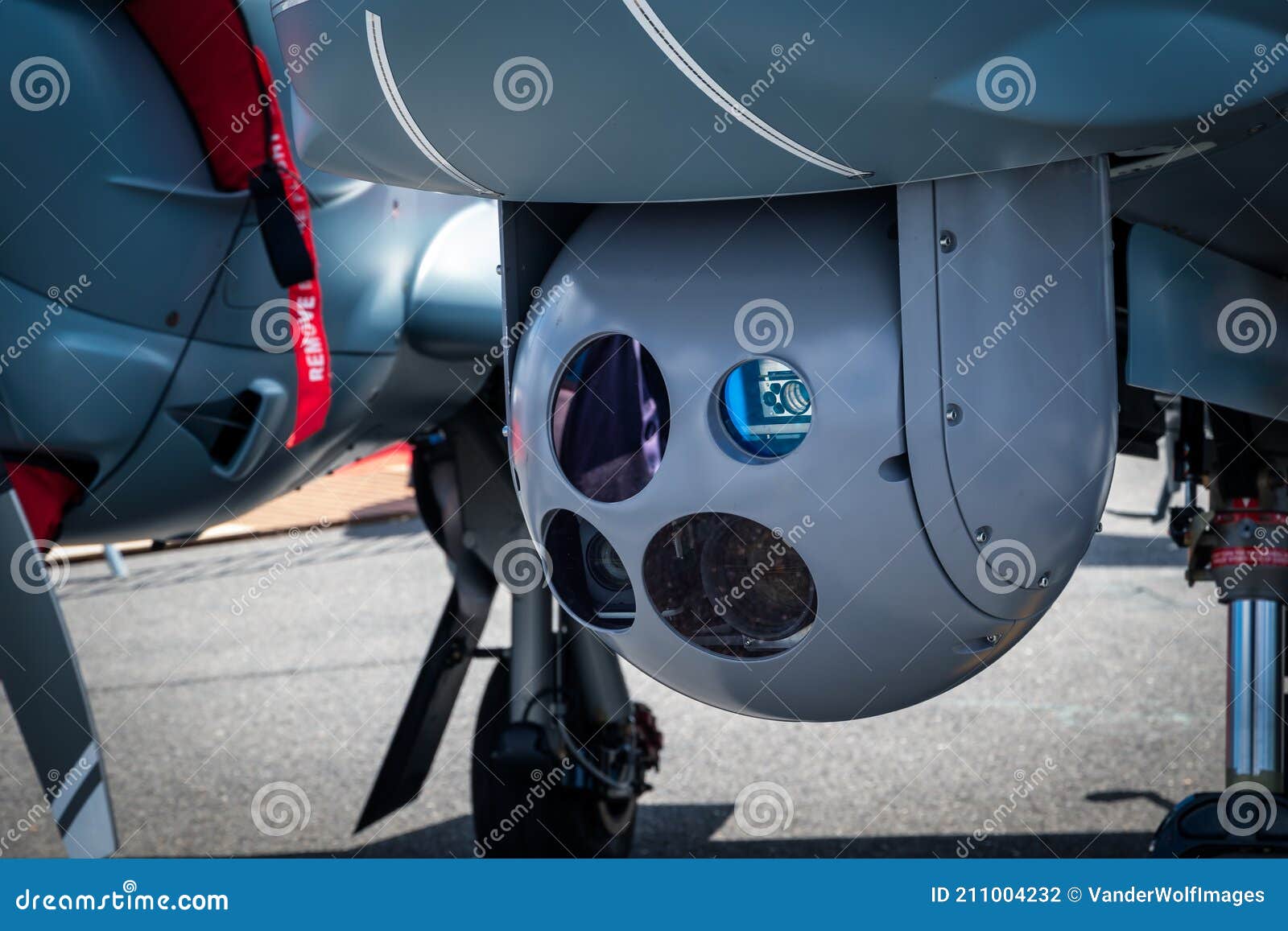 Camera Sensor Pod Under a Surveillance Aircraft Stock Photo - Image of ...